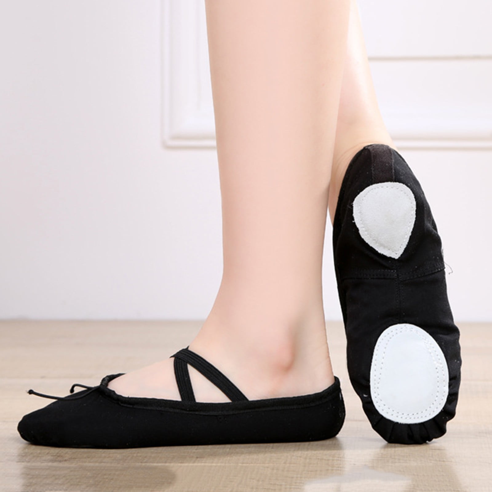Herrnalise Girls Ballet Elastic Band Dance Shoes Canvas Gymnastics ...