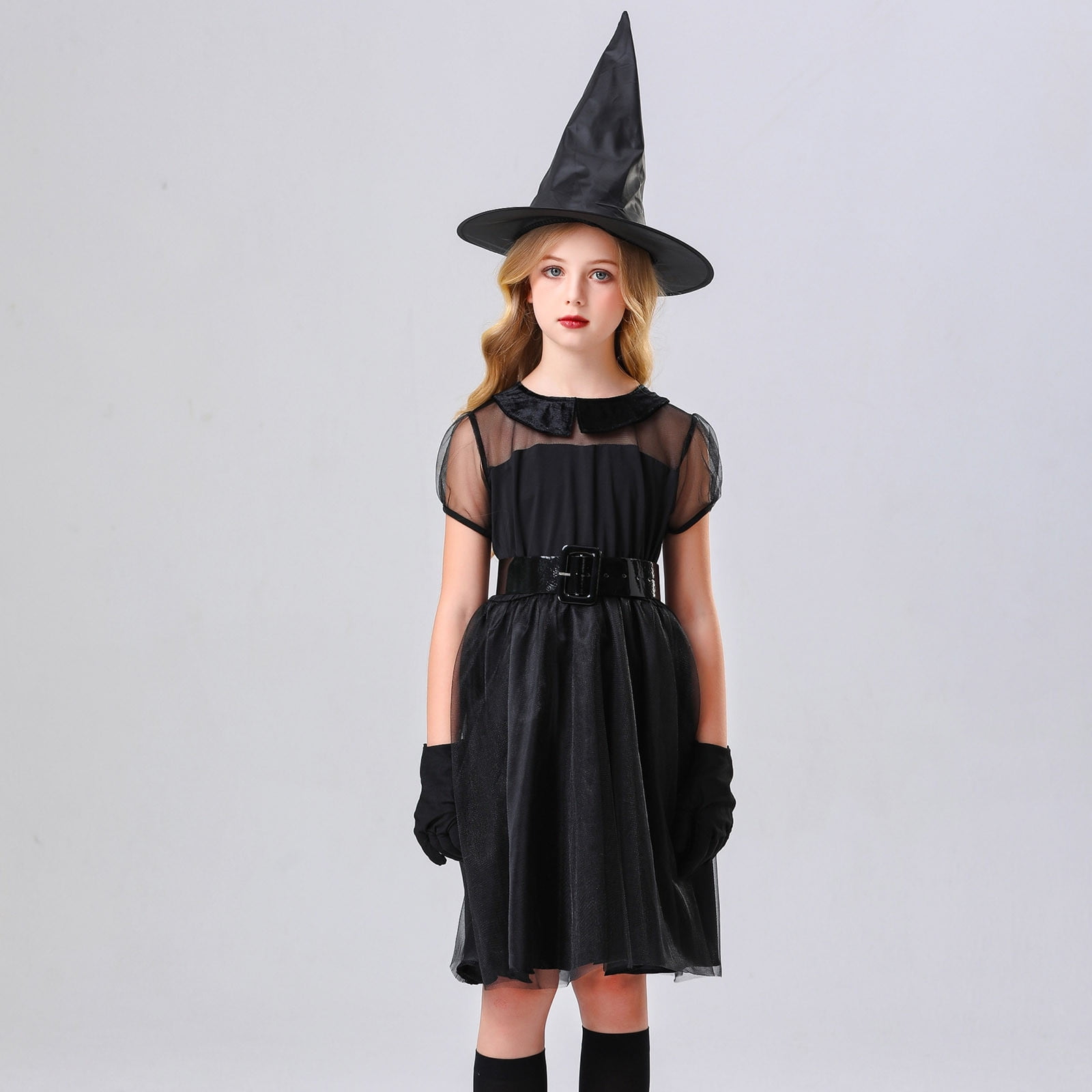 Herrnalise Girls Halloween Dresses Girl's Black Witch Clothes for ...