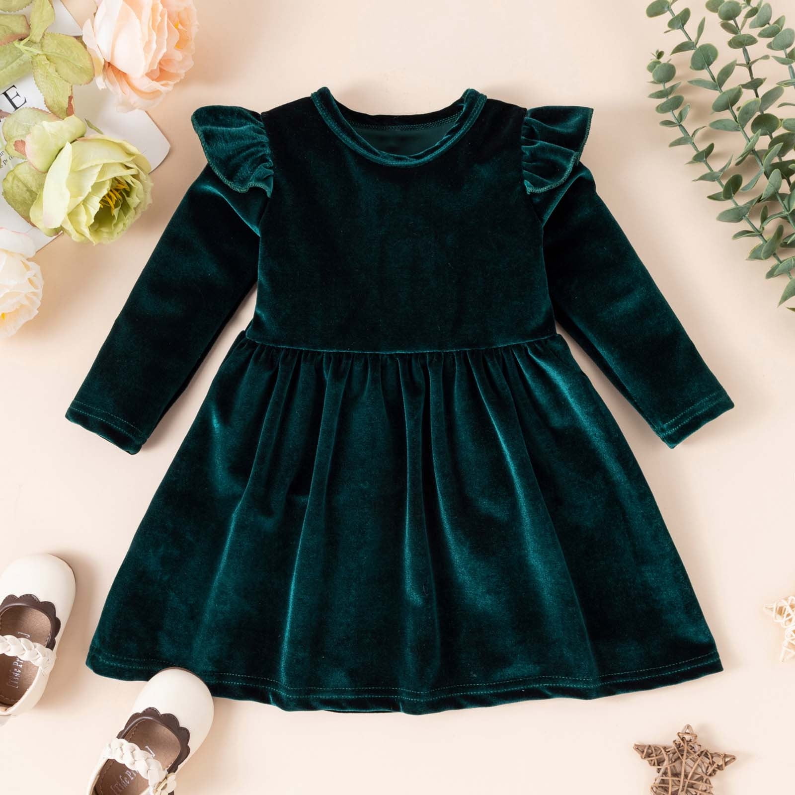 Herrnalise Girls and Toddlers' Dress Infant Toddler Girls Solid Color ...