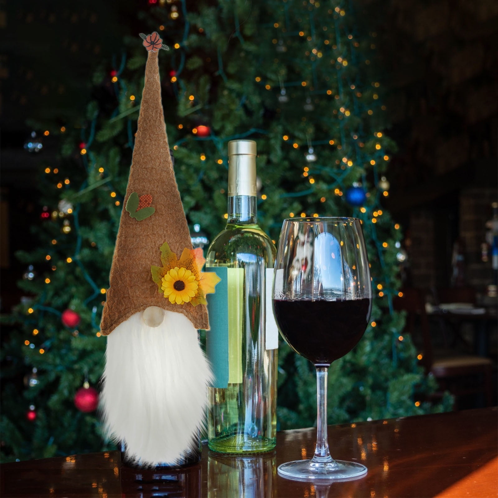 Herrnalise Gnome Christmas Wine Bottle Covers,Handmade Swedish Tomte ...