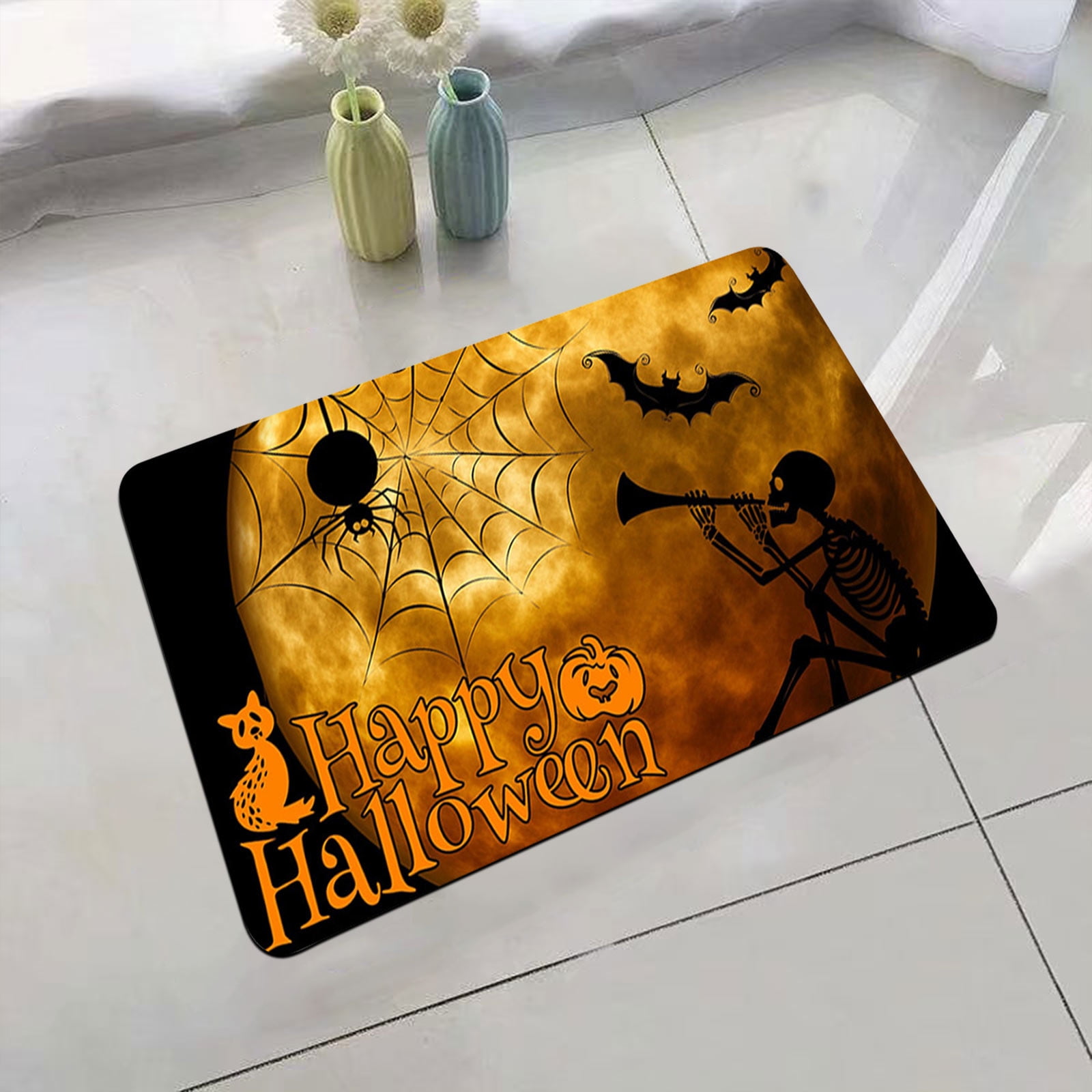 Herrnalise Halloween Bathroom Rug Pumpkin Rugs - Horror Halloween Floor ...