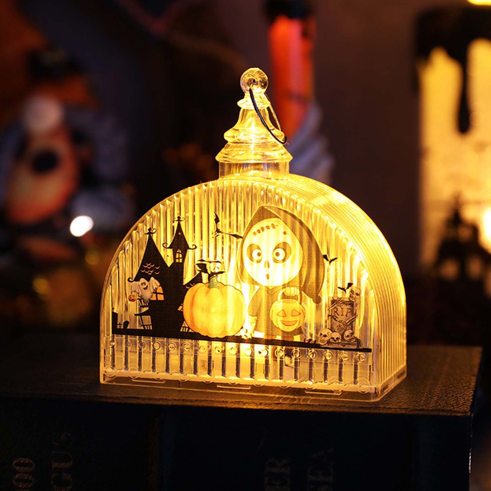 Herrnalise Halloween Plastic Pumpkin Night light LED Pumpkin Lights ...