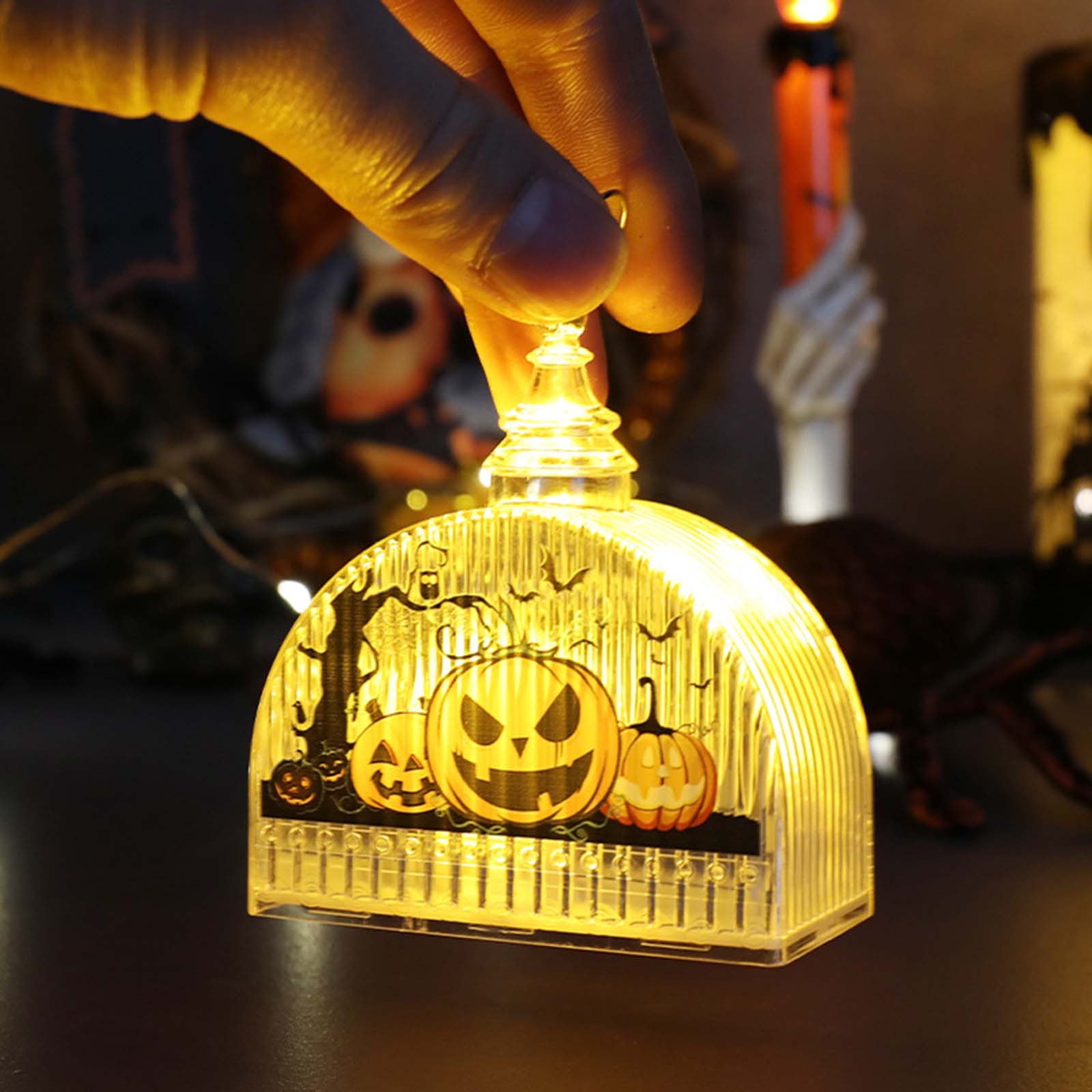 Herrnalise Halloween Plastic Pumpkin Night light LED Pumpkin Lights ...