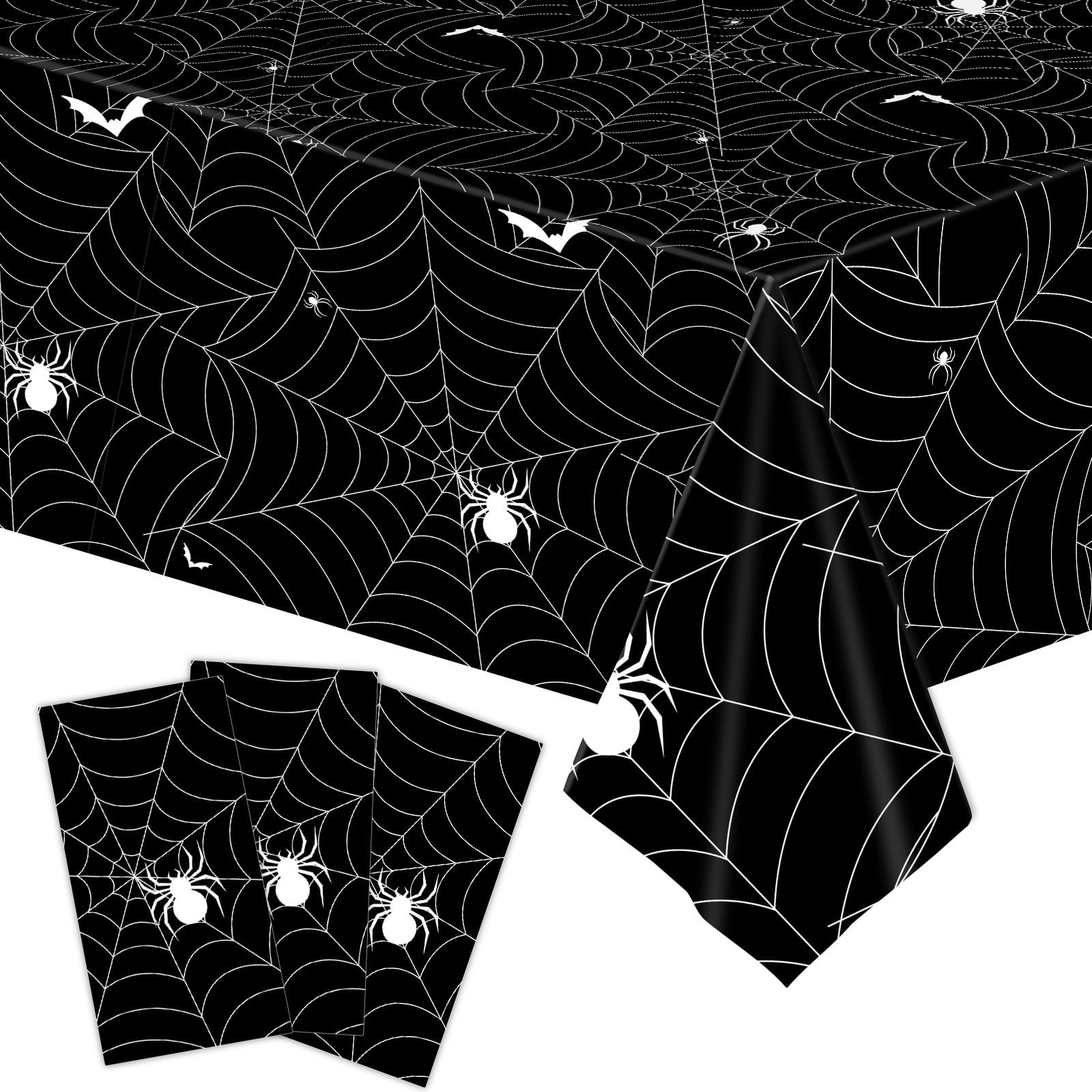 Herrnalise Halloween Spider Web Tablecloth,54''x108'' Disposable ...