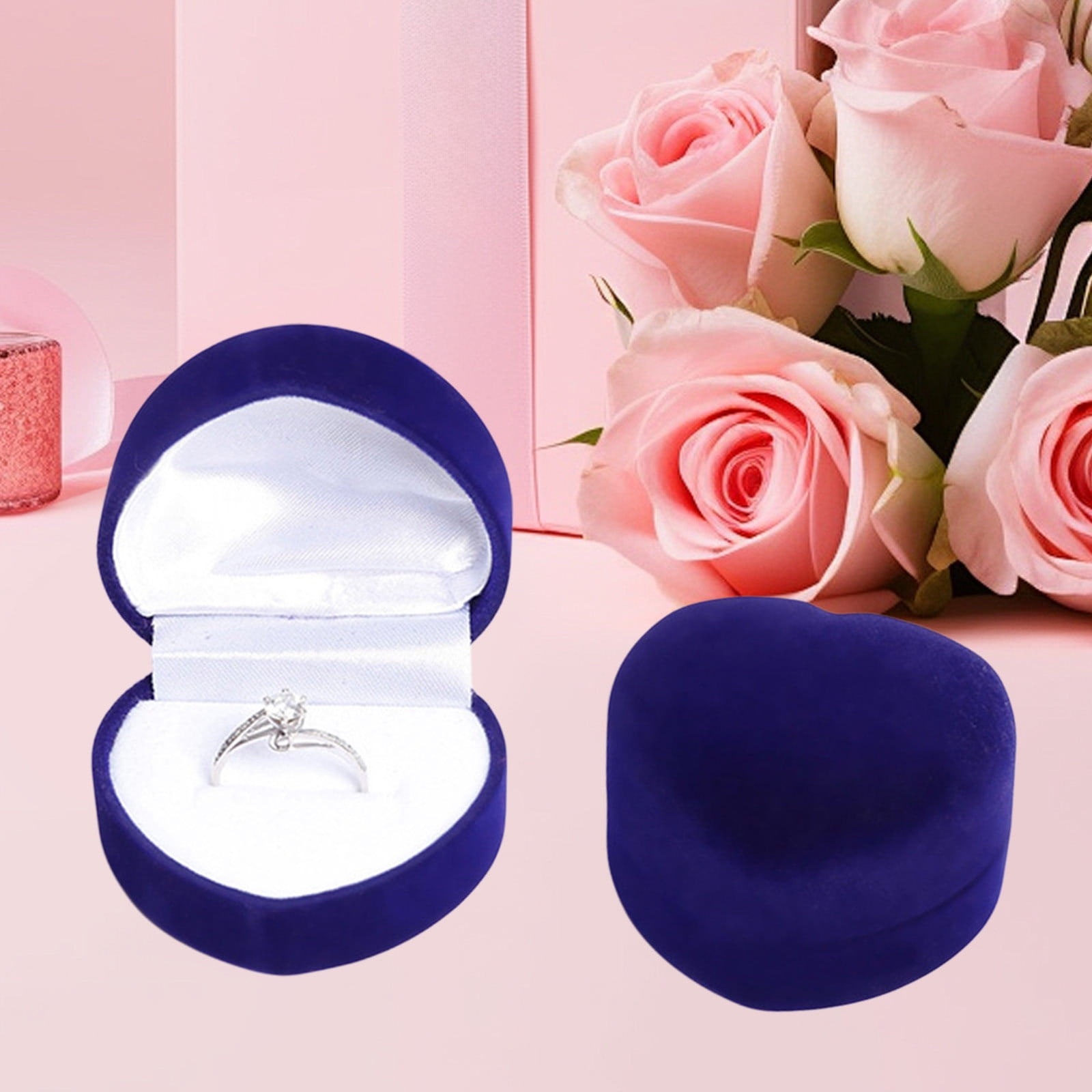Herrnalise Heart Shaped Ring Box Engagement Ring Boxes Jewelry Gift Box ...