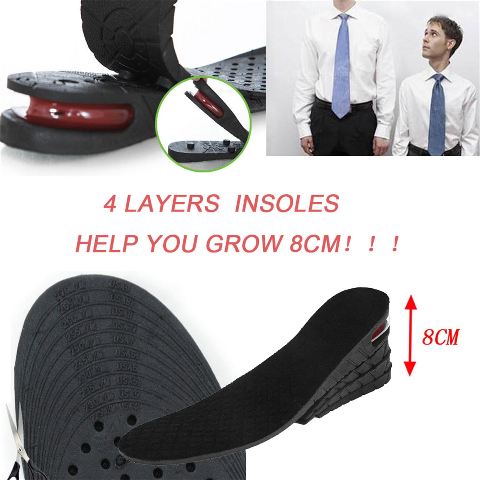 Herrnalise Height Lift Adjustable Instant Height Insoles Booster Air ...