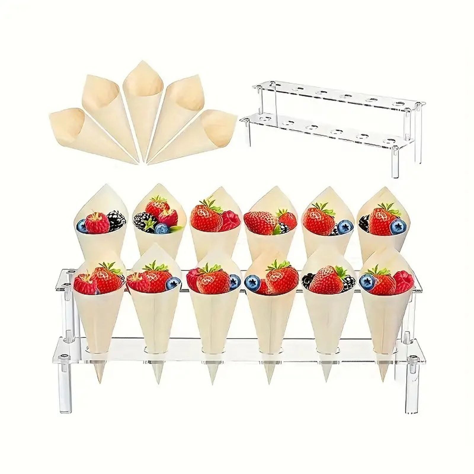 Herrnalise Ice Cream Stand 2 Tiers 12 Holes Party Display Stand Dessert ...