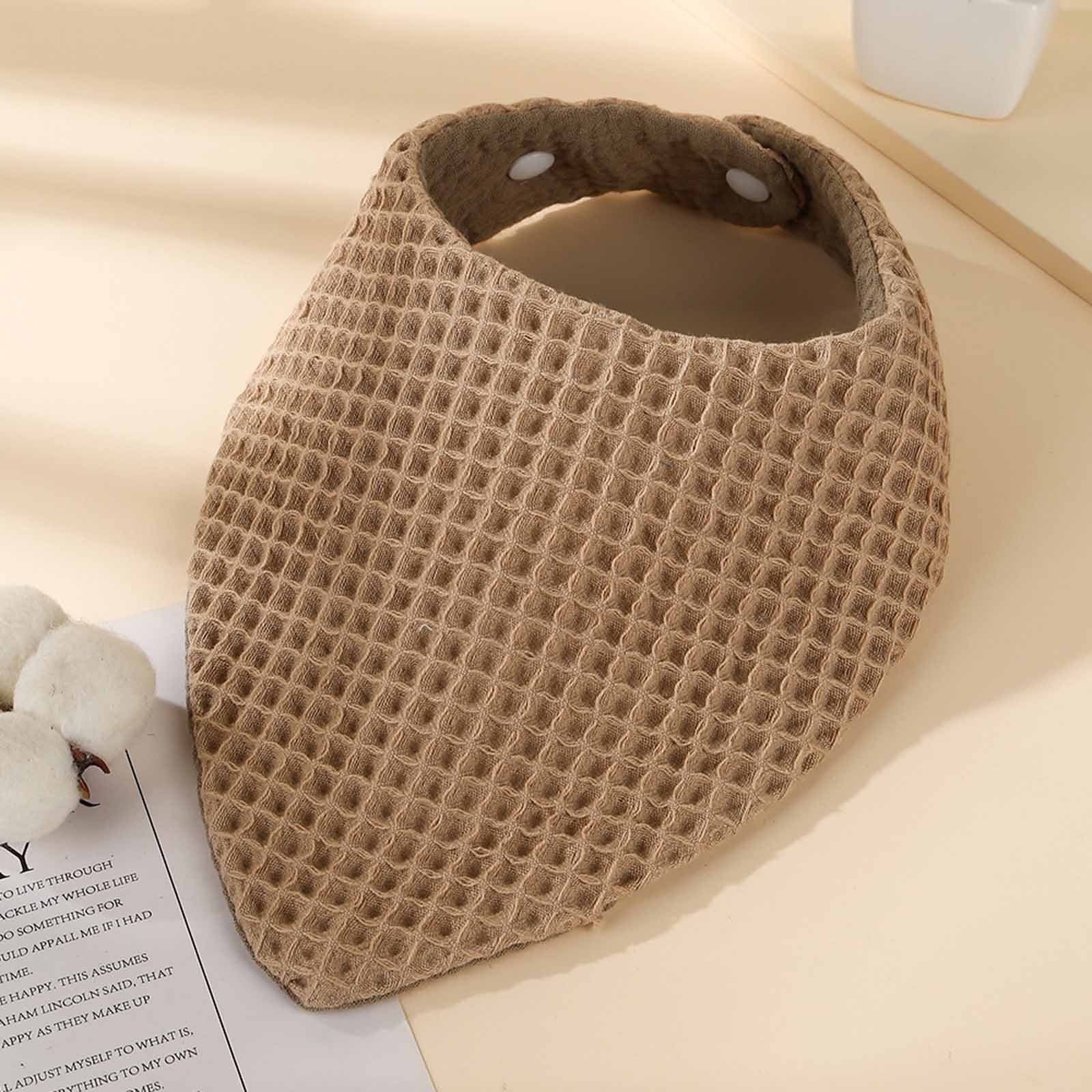 Herrnalise Infant Soft Feeding Bib, Cute Waffle Cotton Bib, Newborn ...