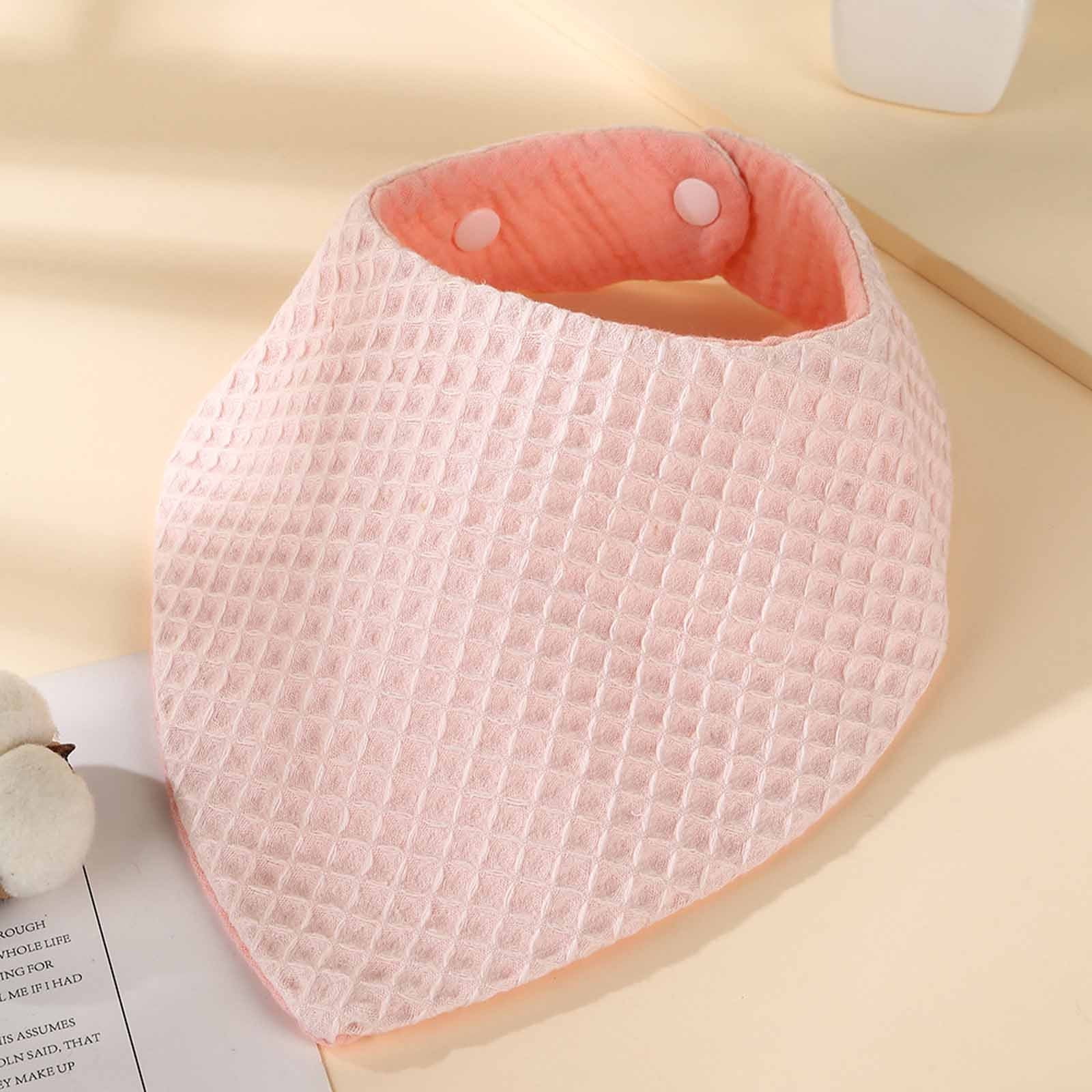 Herrnalise Infant Soft Feeding Bib, Cute Waffle Cotton Bib, Newborn ...