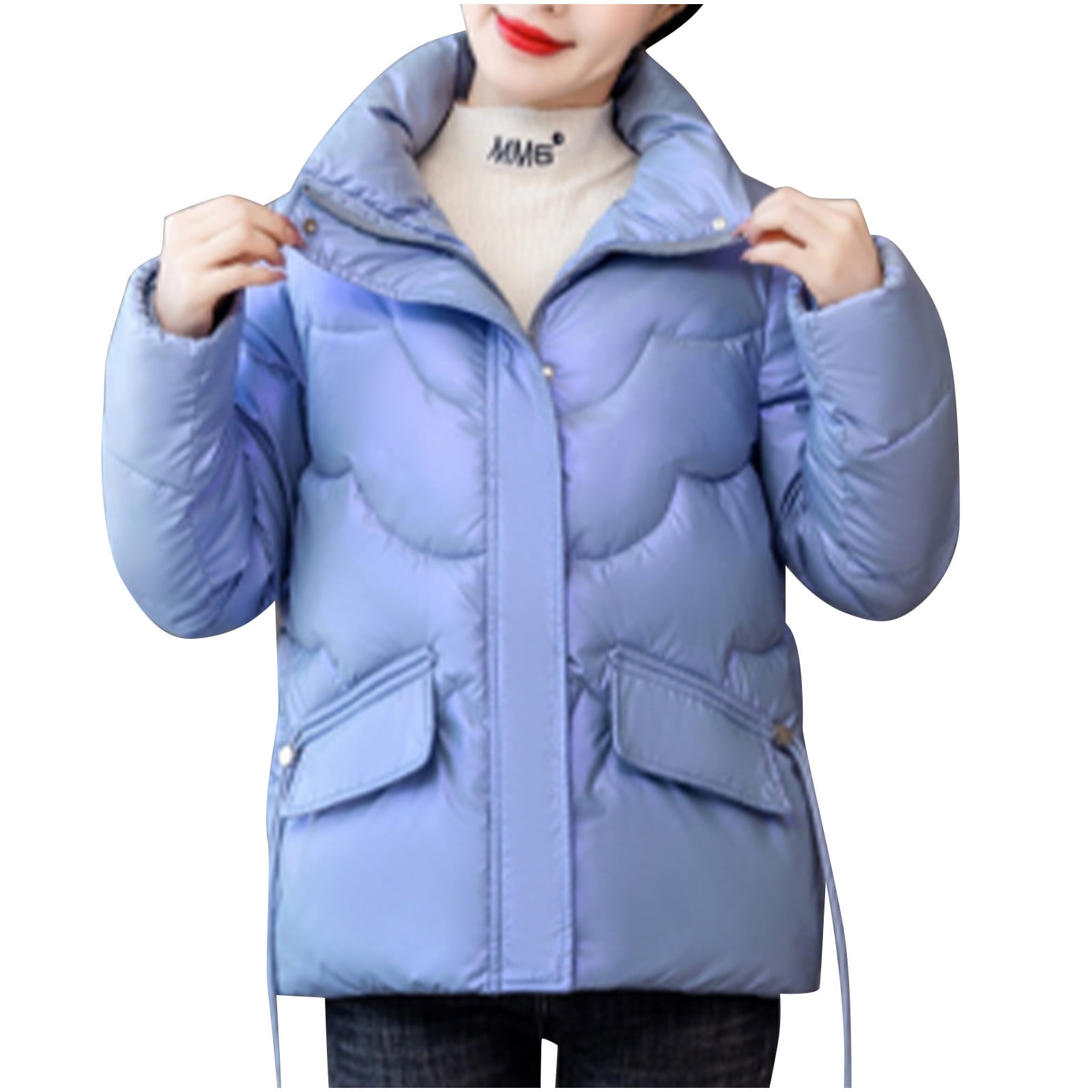Herrnalise Jackets For Women Warm Pocket Coat Long Jacket Winter Sleeve ...