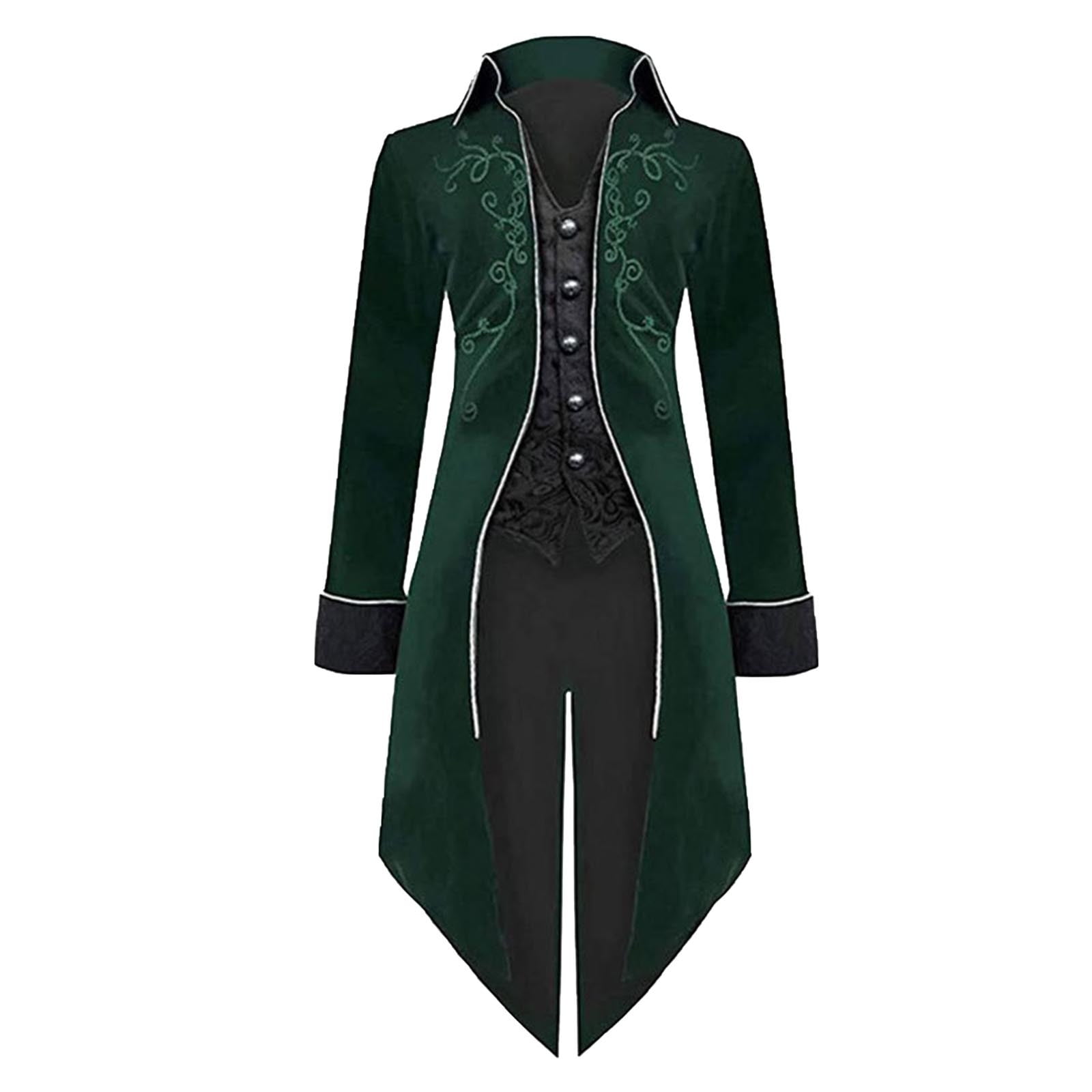 Herrnalise Jackets for Men Solid Halloween Long Sleeve Turndown Suede ...