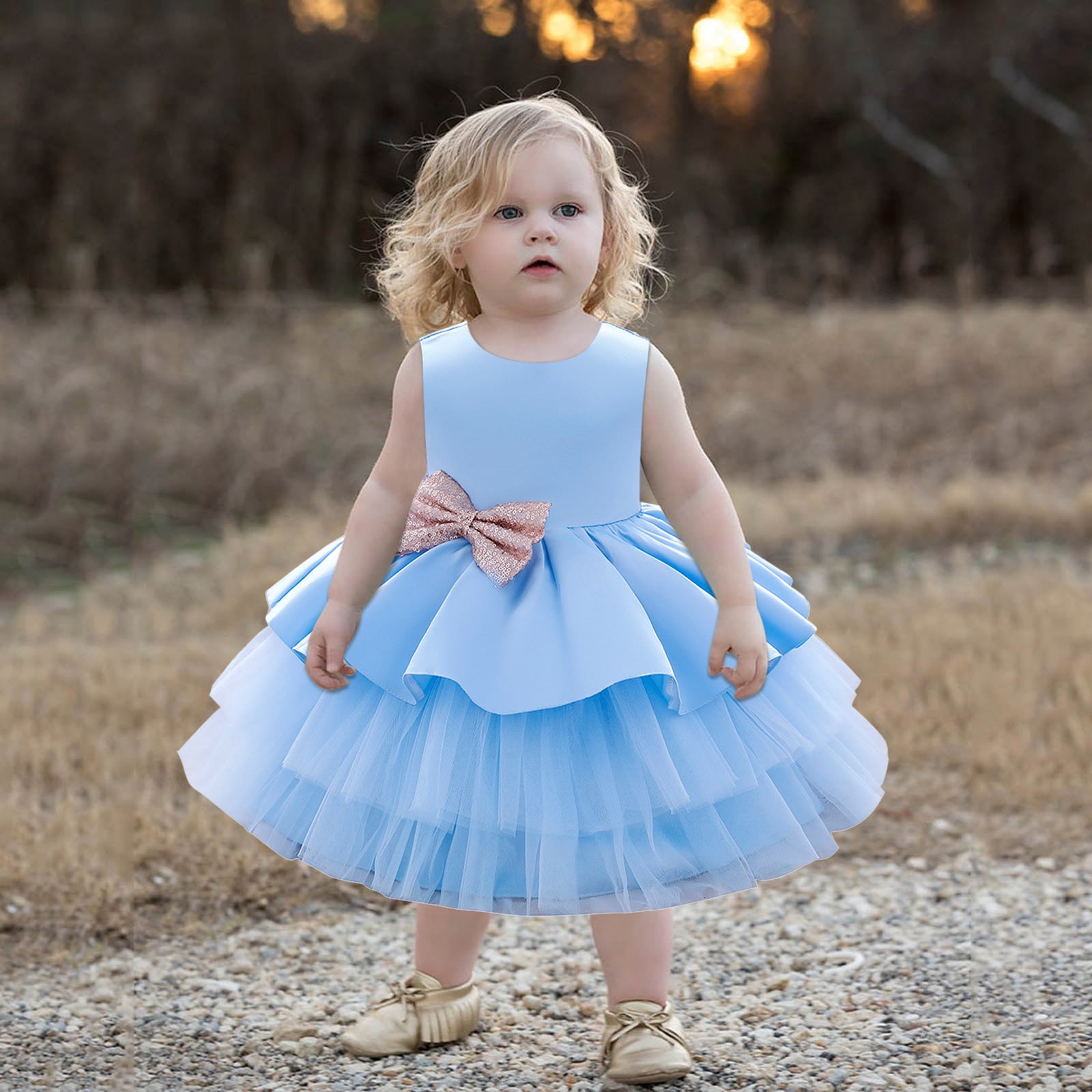 Herrnalise Kids Girls Ruffled Princess Bridesmaid Pageant Gown Birthday ...