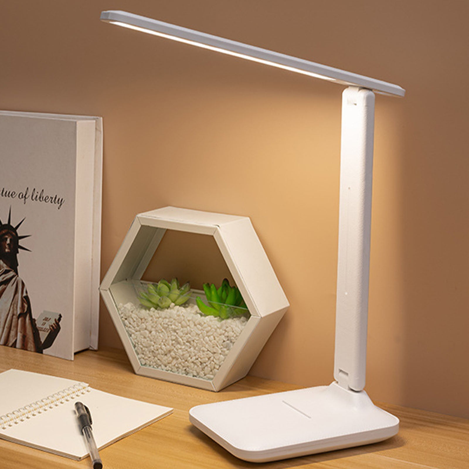 Herrnalise LED Desk Lamp, Dimmable Eye-Protecting Table Lamps with ...