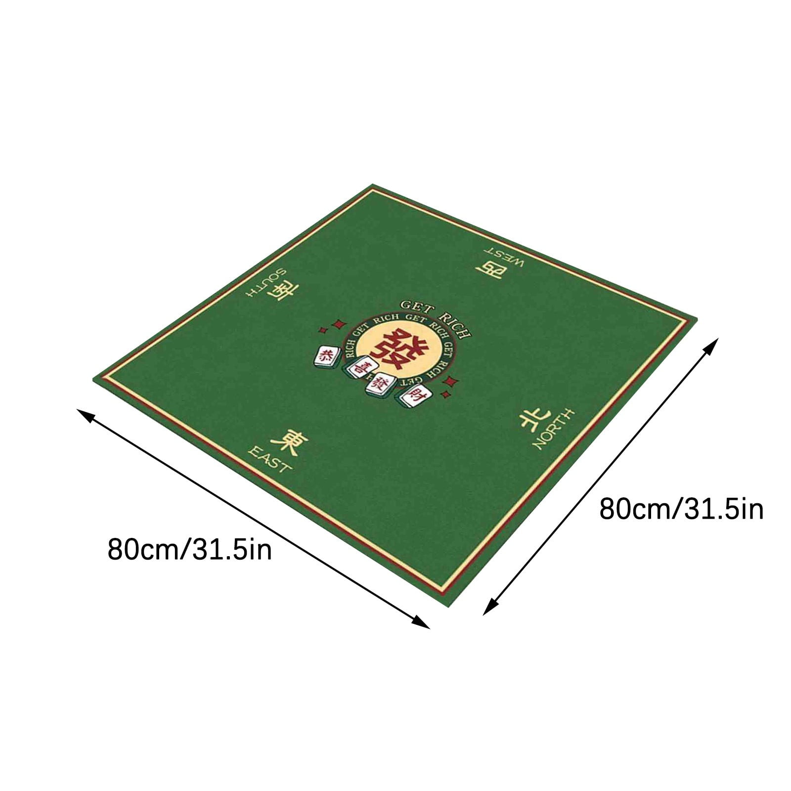 Herrnalise Mahjong Mat,32"×32" Anti Slip and Noise Reduction Mahjongg ...