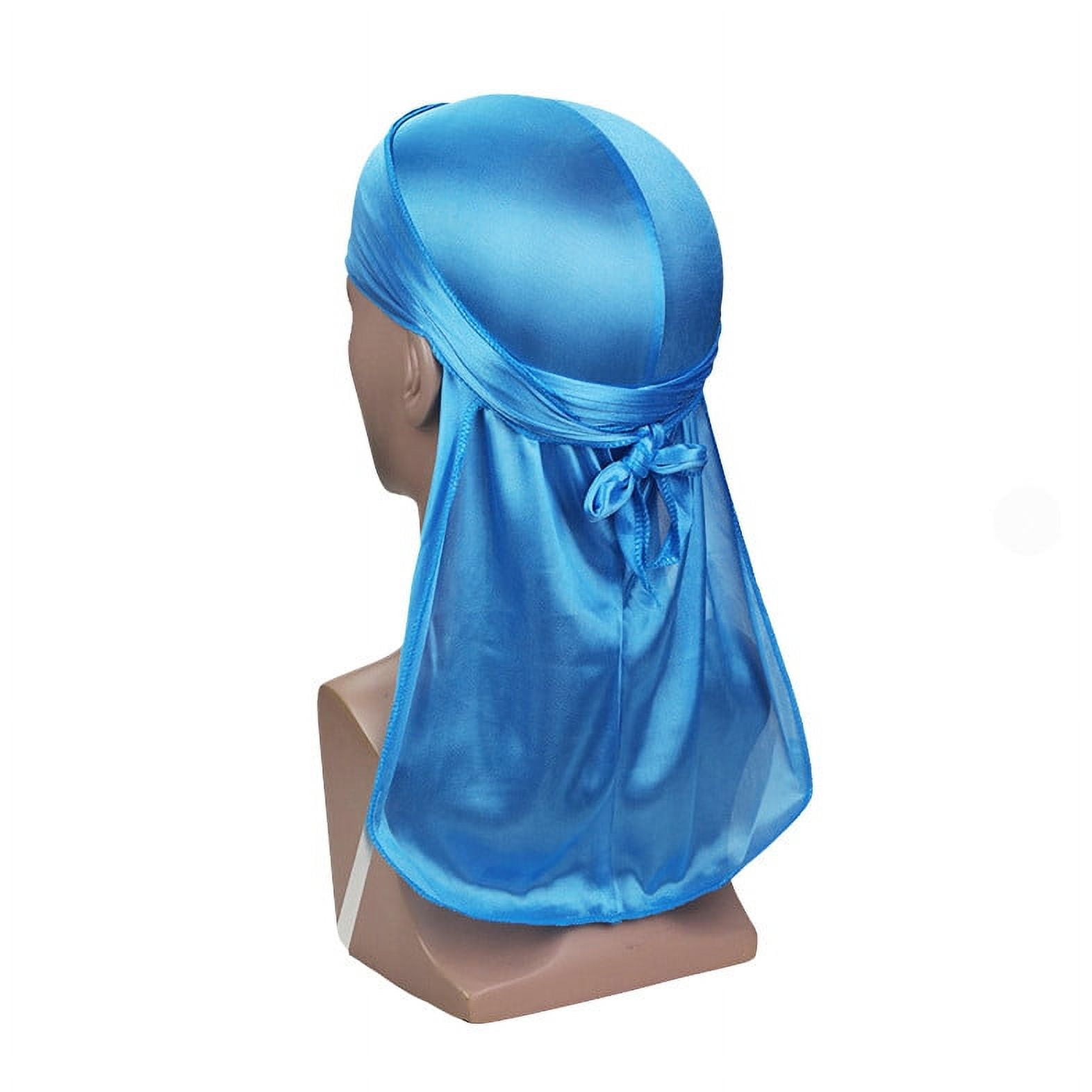 Holloyiver Men/Women Silk Polyester Bandana Hat Durag Rag Tail Headwrap ...