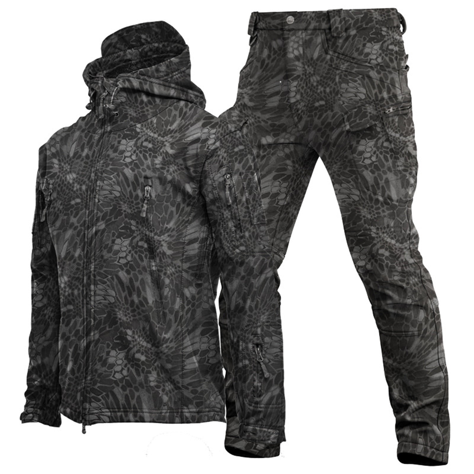 Herrnalise Men's Jacket Set Tactical Jacket Windcheater Jacket Outdoor ...