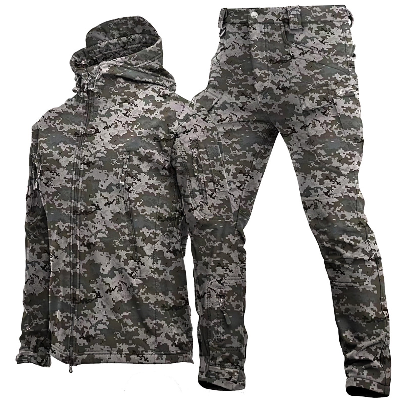 Herrnalise Men's Jacket Set Tactical Jacket Windcheater Jacket Outdoor ...