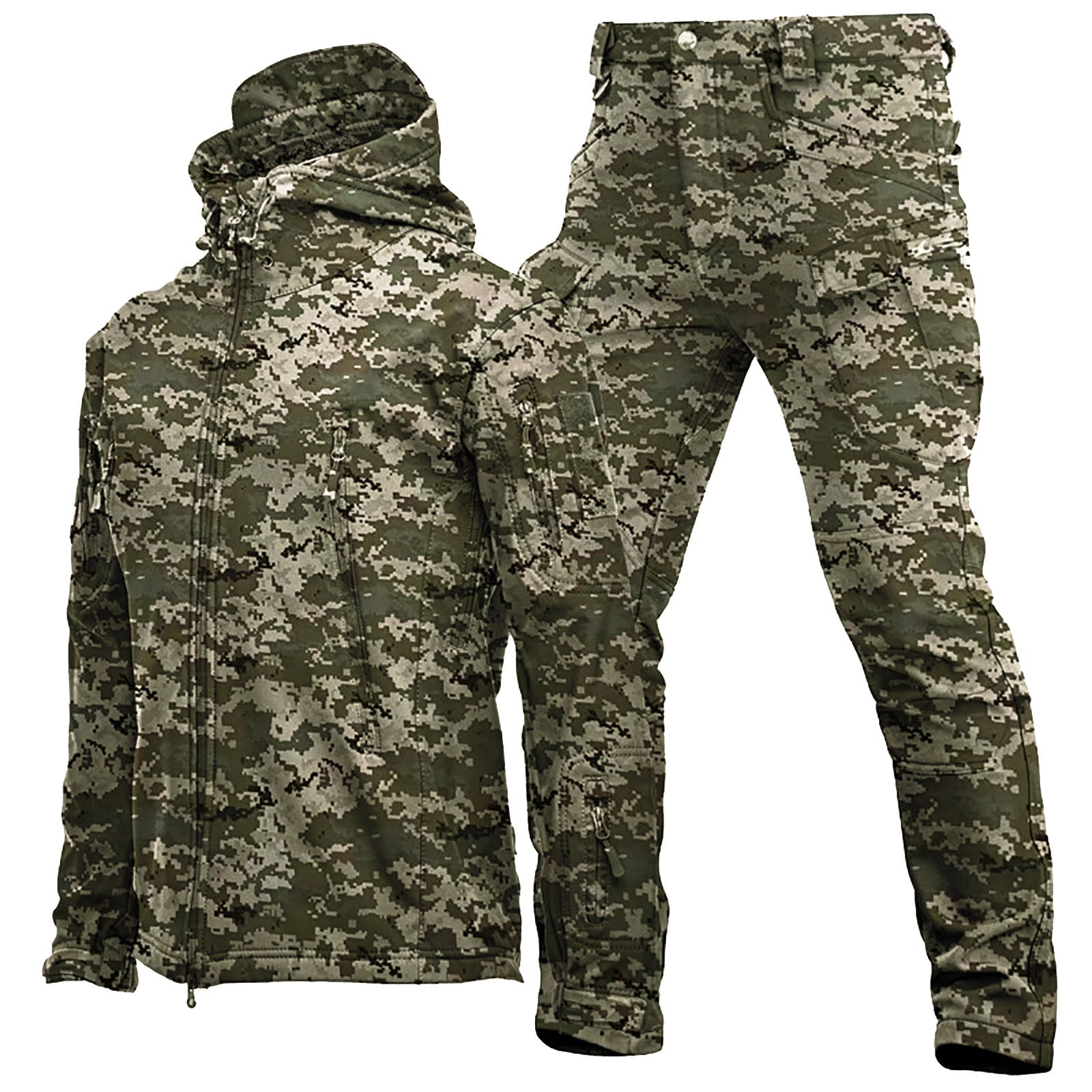 Herrnalise Men's Jacket Set Tactical Jacket Windcheater Jacket Outdoor ...