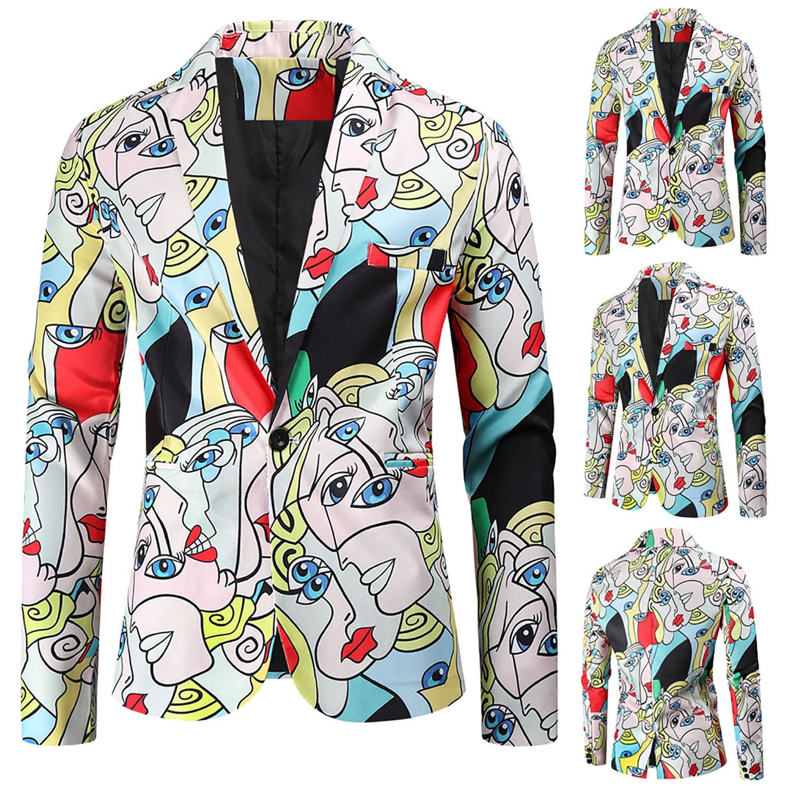 Herrnalise Men's Shawl Collar One Button Suit Jacket Stylish Dinner ...