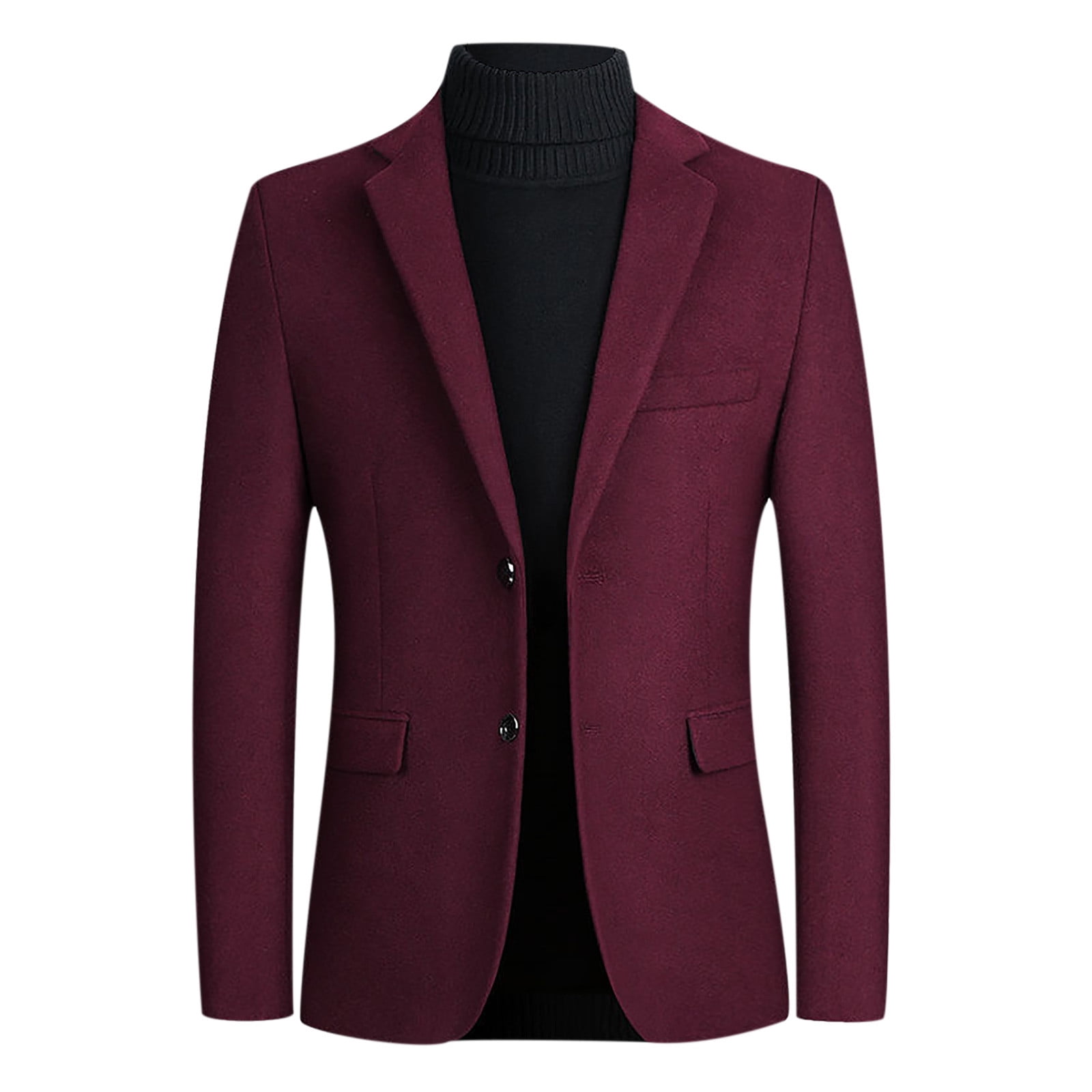 Herrnalise Men's Warm Winter Trench Coats Single-breasted Solid Color ...