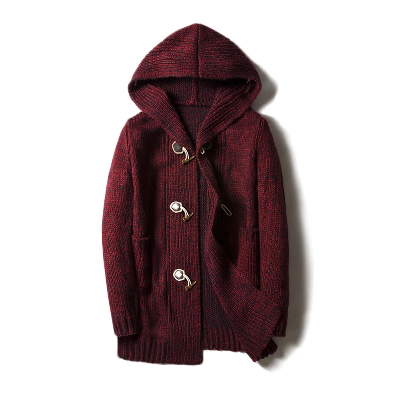 Herrnalise Mens Faux Fur Coat Winter Long Sleeve Hooded Pockets ...