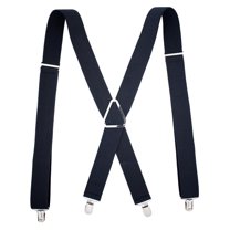 George Men's 1.25in Cross Back Black Suspender - Walmart.com