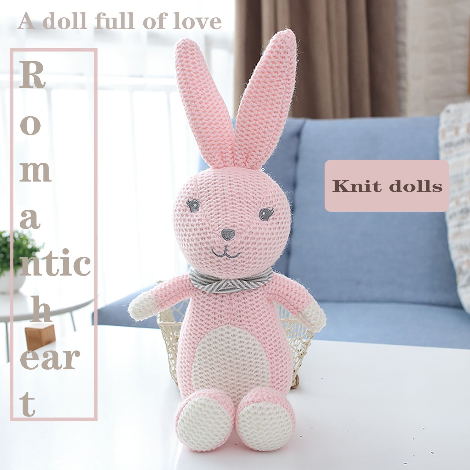 Herrnalise New Creative Knitting Wool Rabbit Bear Elephant Doll For ...