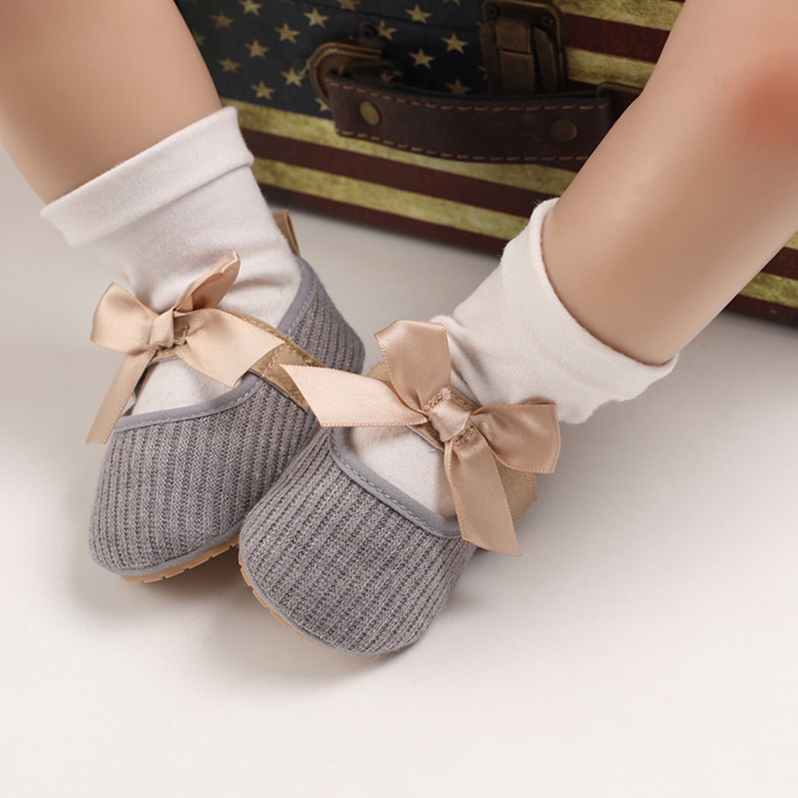SDJMa Newborn Baby Toddler Kids Girls Bowknot Shoe Soft First Walking Princess Shoe - Walmart.com