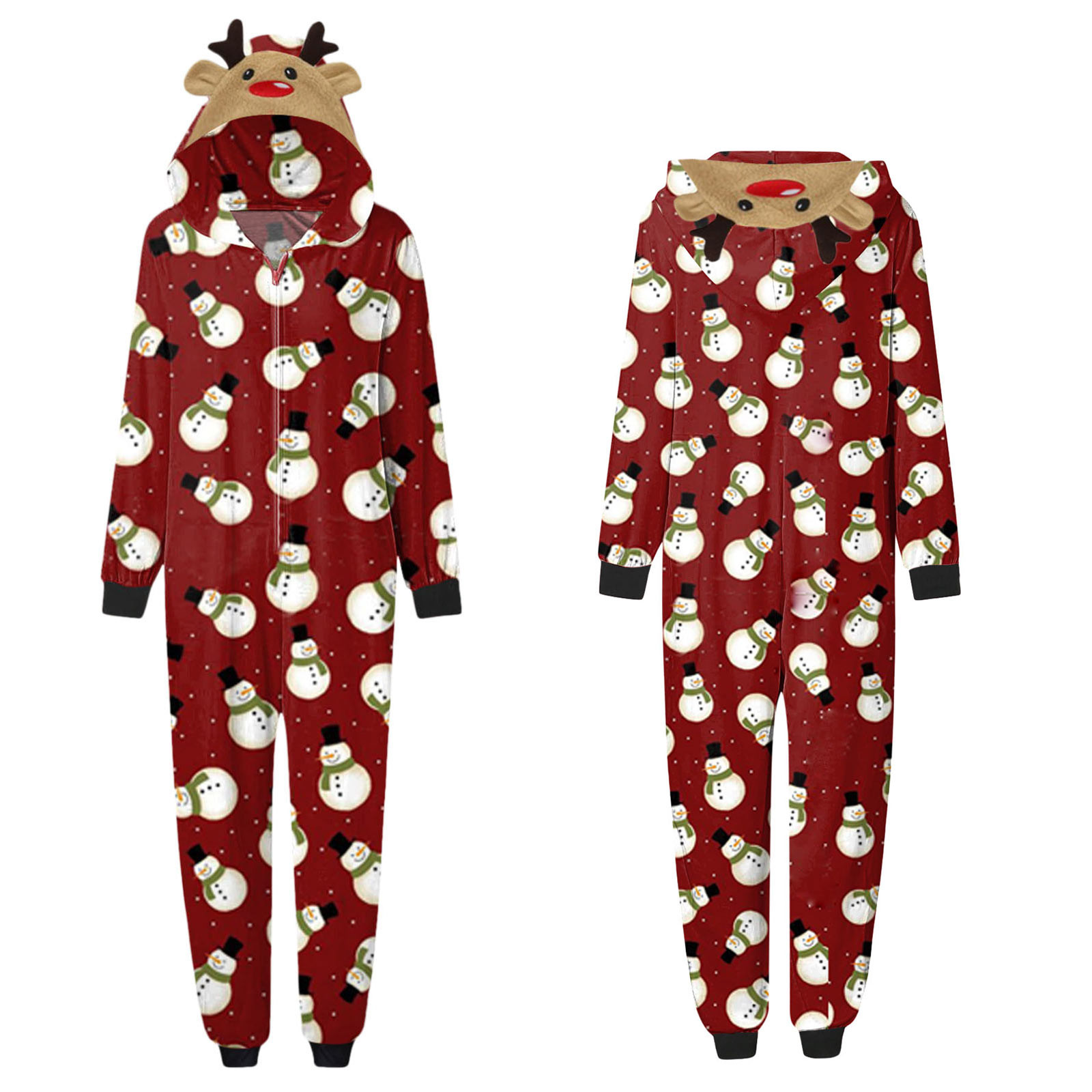 Herrnalise Parent-child Warm Christmas Set Printed Home Wear Hoodid ...