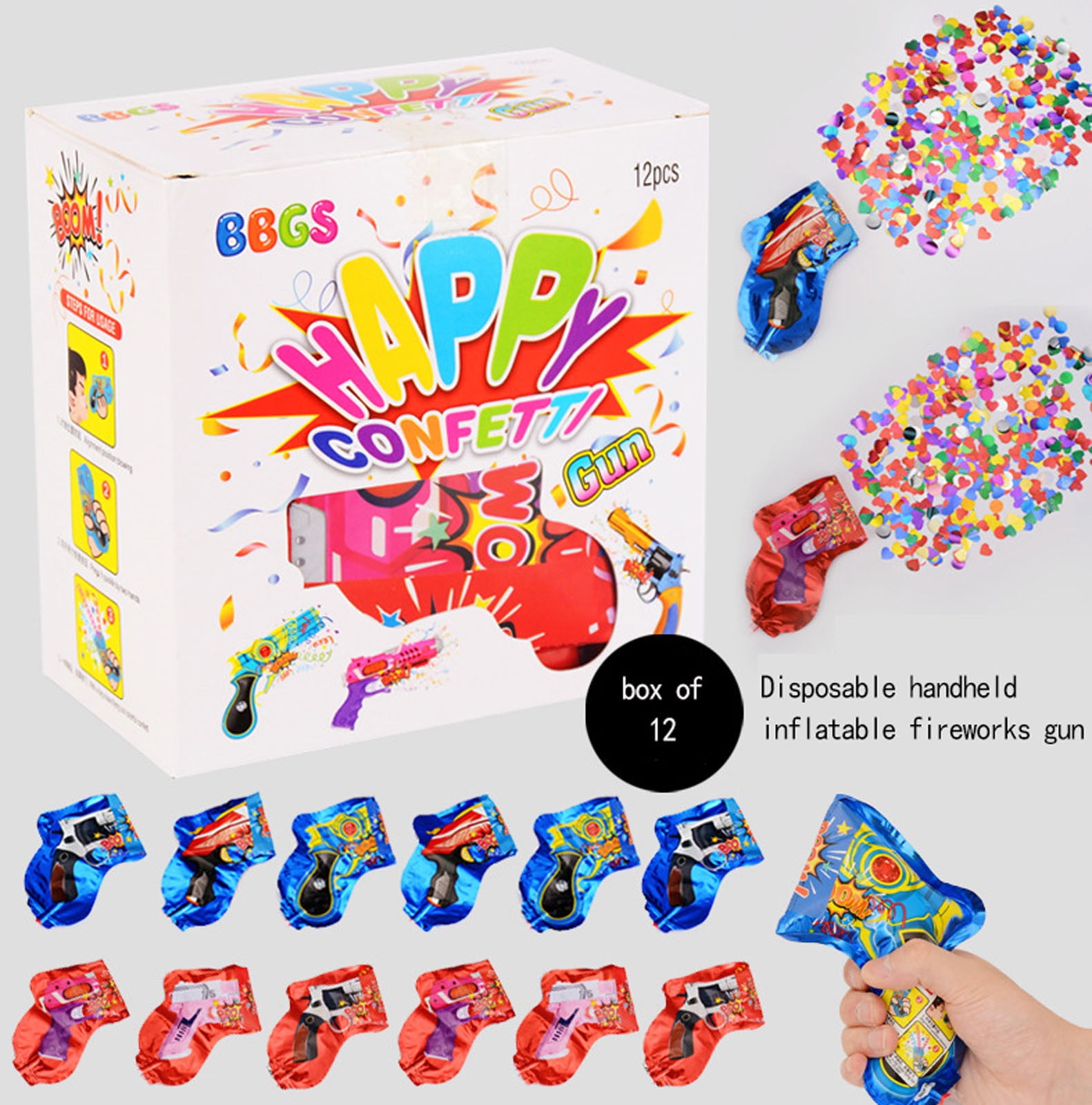 Herrnalise Party Poppers Confetti Poppers,Pack of 12pcs with Mixed ...