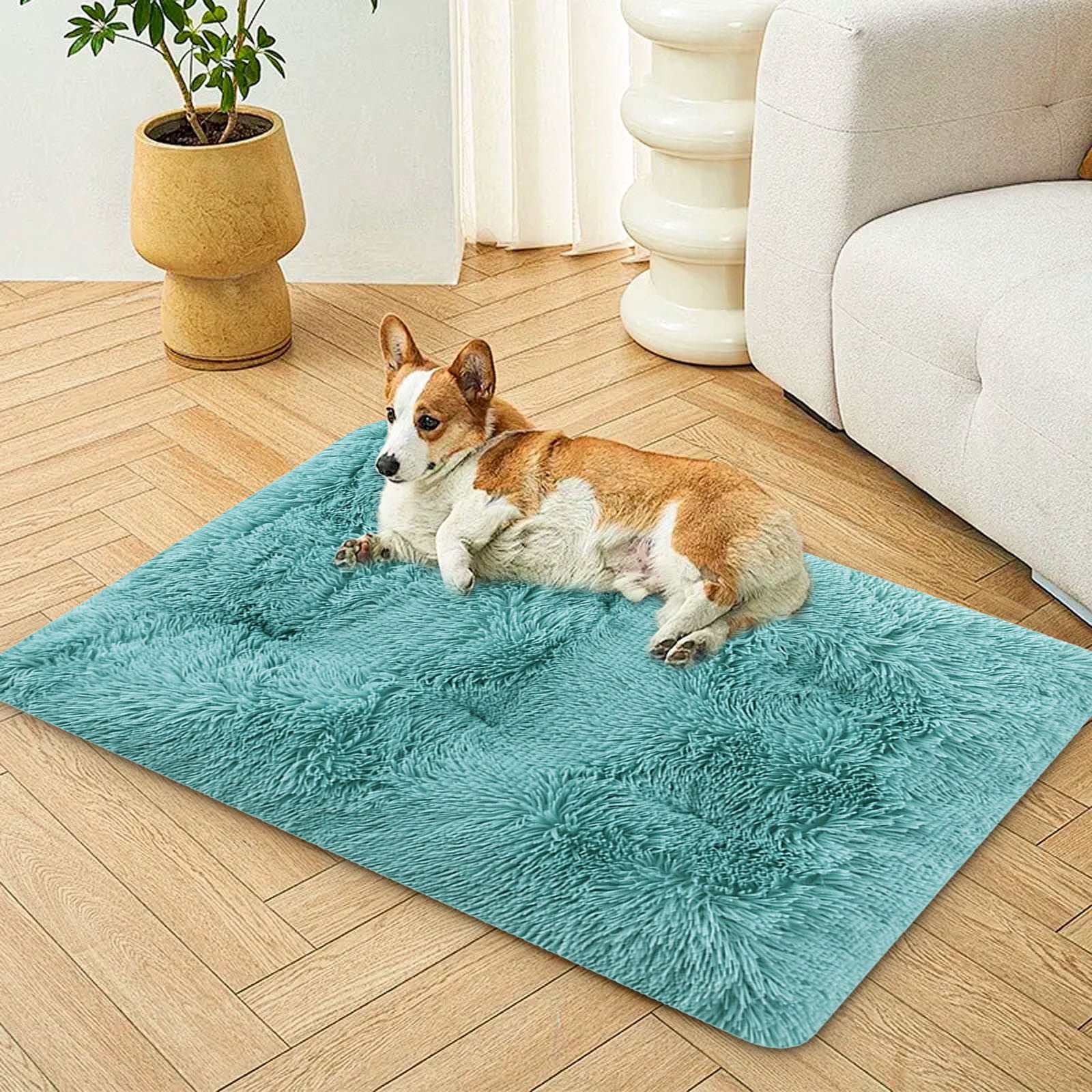 Herrnalise Pet Bed Mat for Cats and Dogs,11.9"×16.9" Comfy Fluffy Faux ...