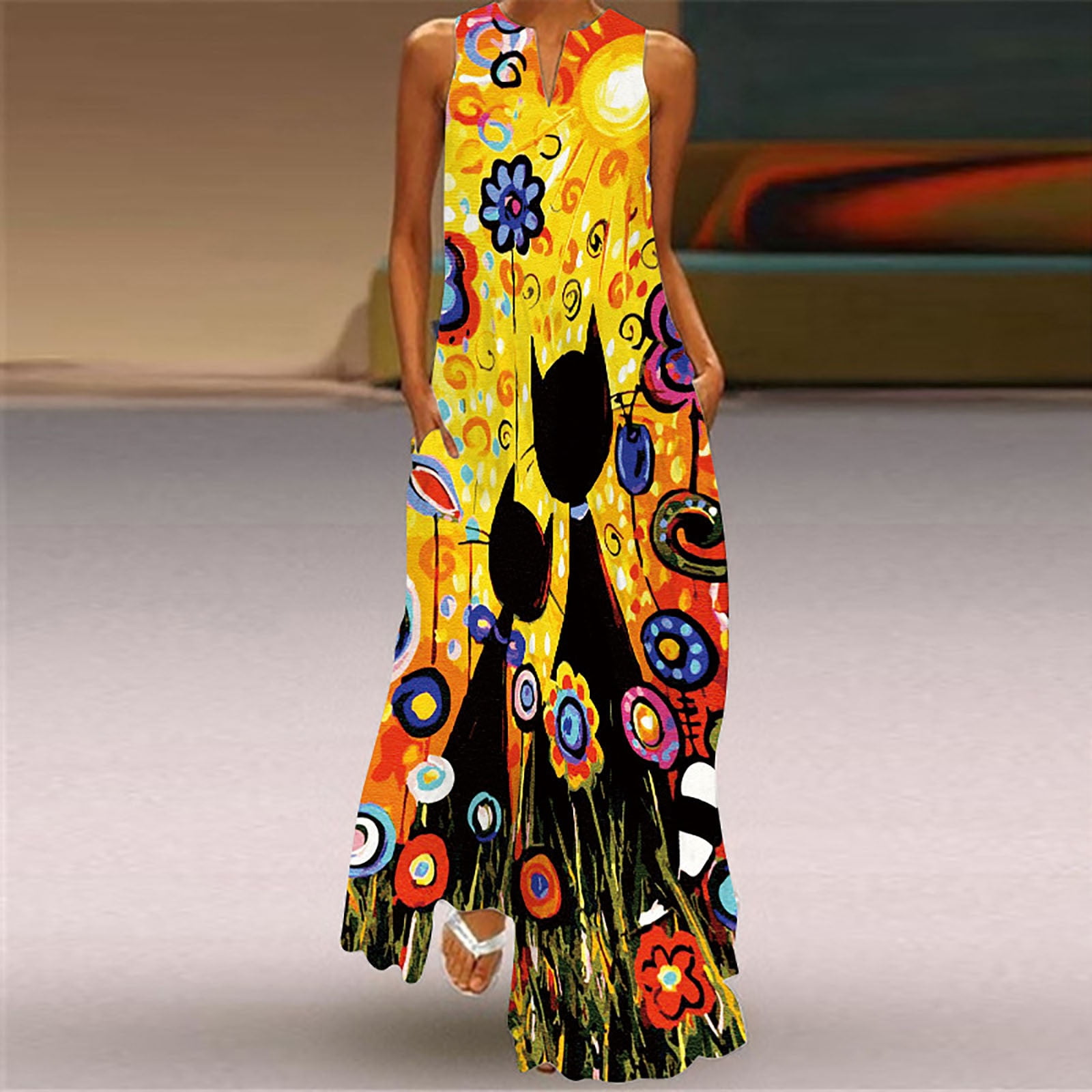 Herrnalise Plus Size Maxi Dresses for Women 2024 Summer Long Elegant ...