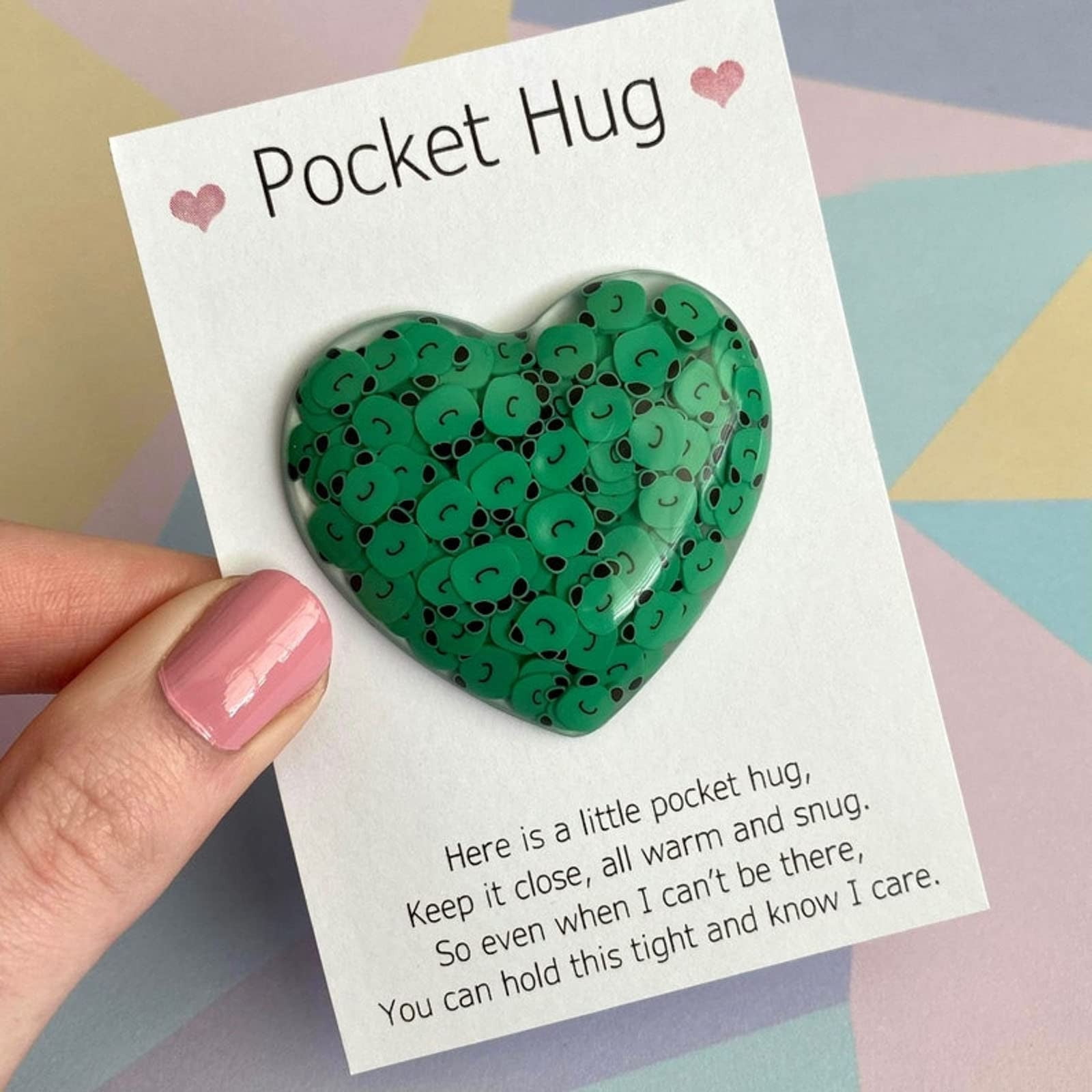Herrnalise Pocket Hug Heart Token With Greeting Card - Pocket Hug Cards ...