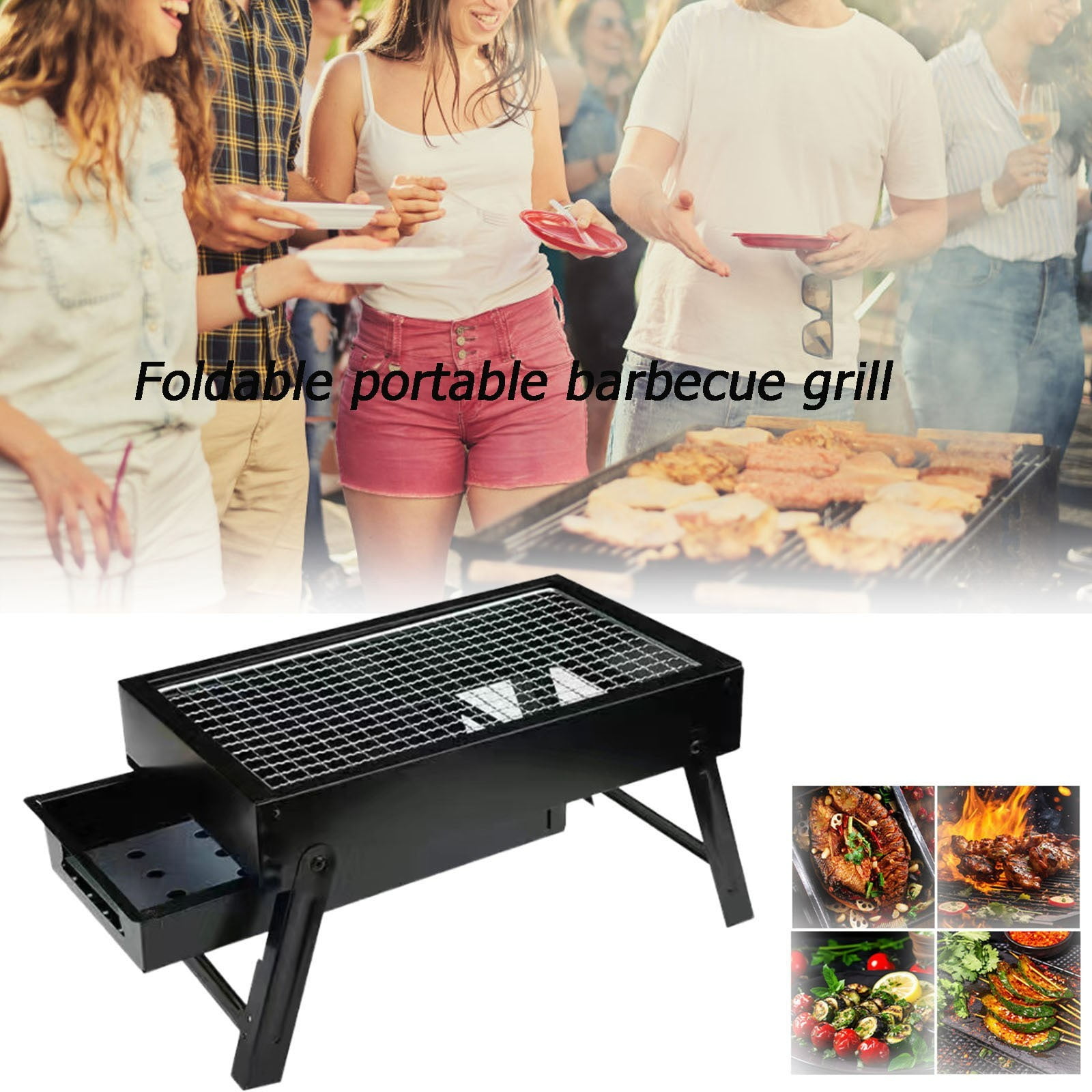 Herrnalise Portable Charcoal Grill, BBQ Grill Foldable Lightweight ...