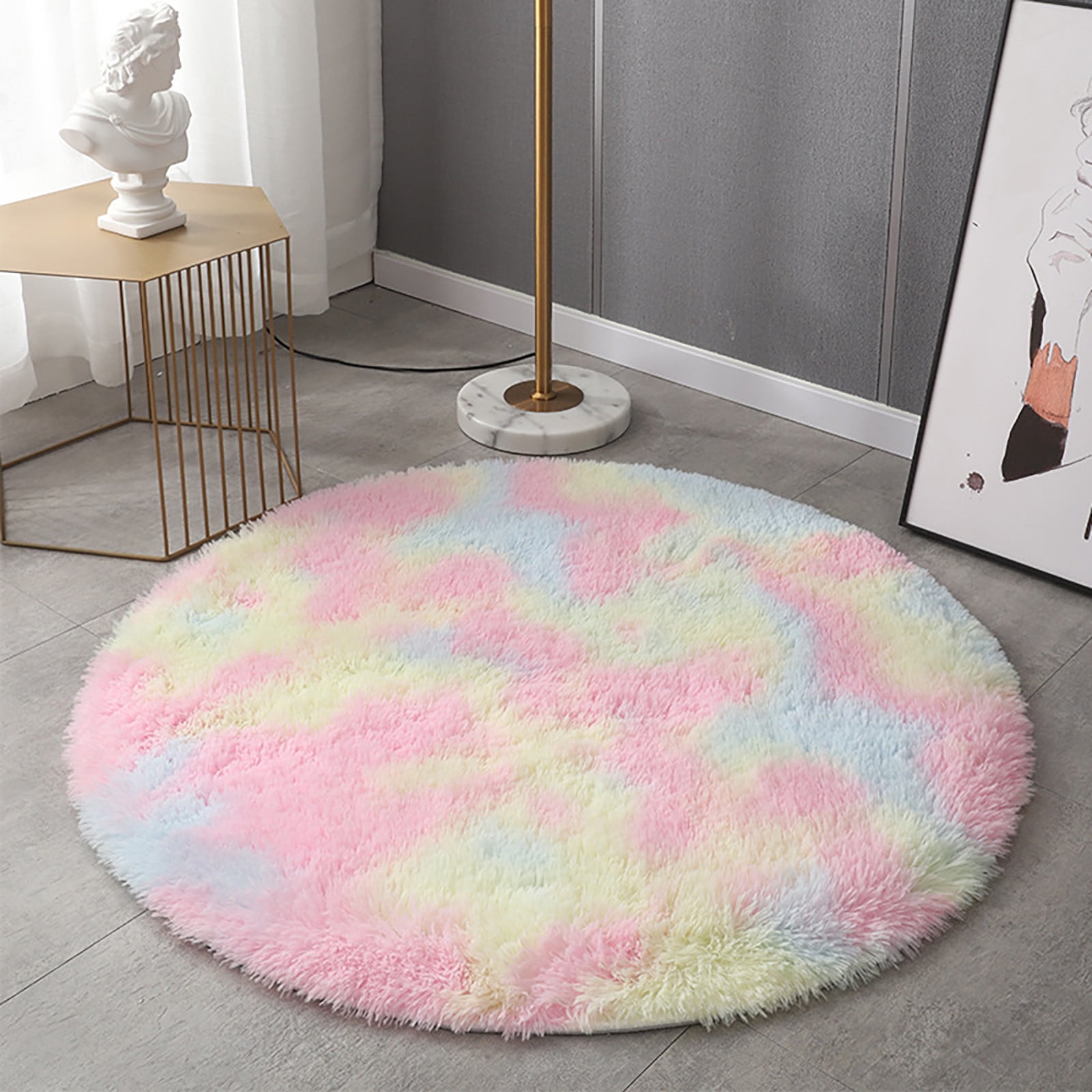 Herrnalise Rainbow Fluffy Rugs for Girls Bedroom 4ft,Unicorn Room Decor ...