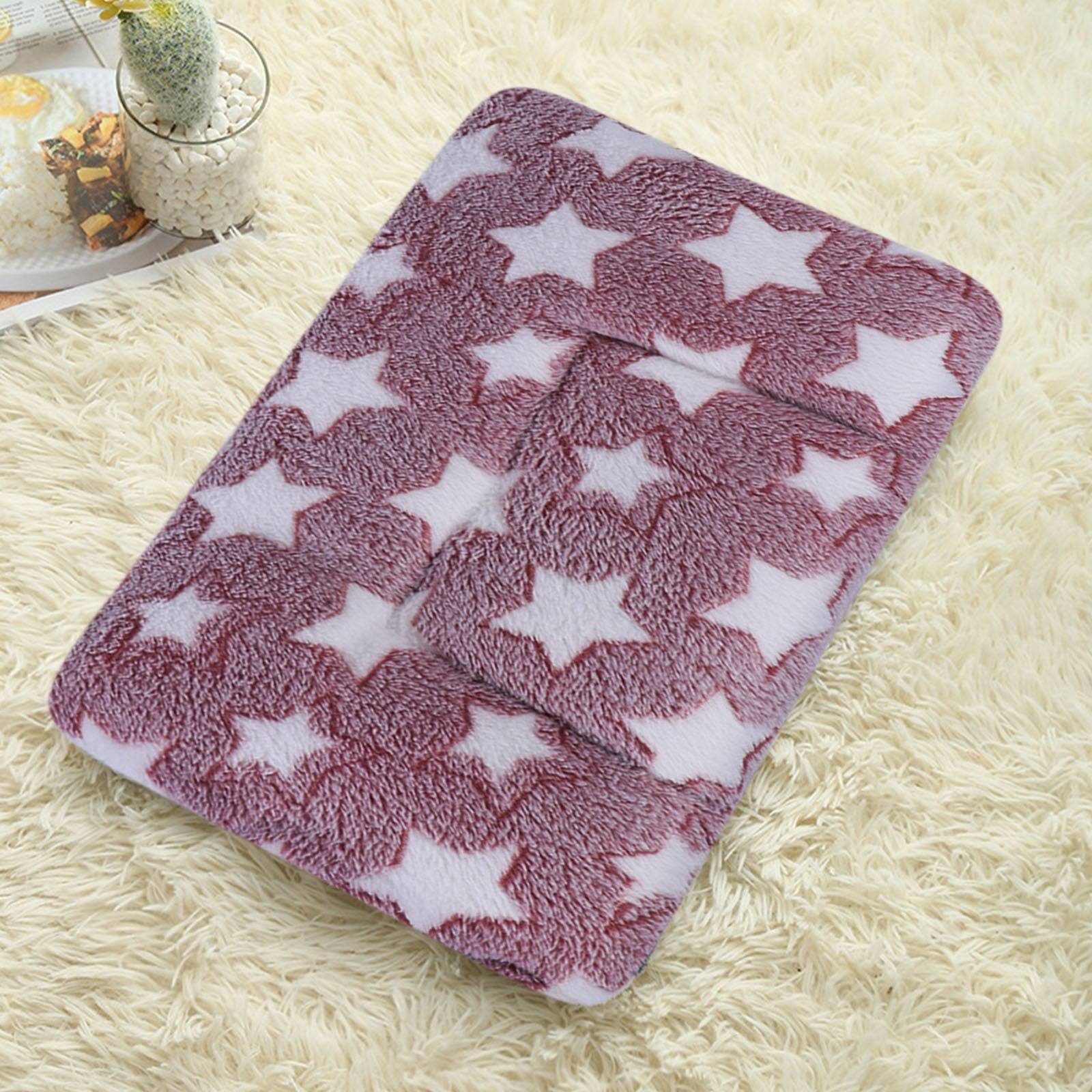 Herrnalise Reversible Plush Pet Mat Ultra Soft Dog Cat Crate Mat ...