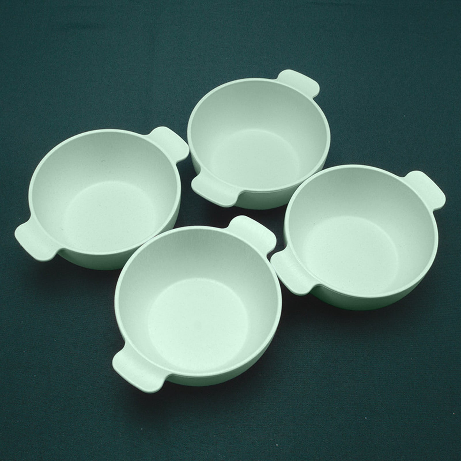 Herrnalise Set of 4 Wheat Straw Bowls with Handles, Reusable, Microwave ...