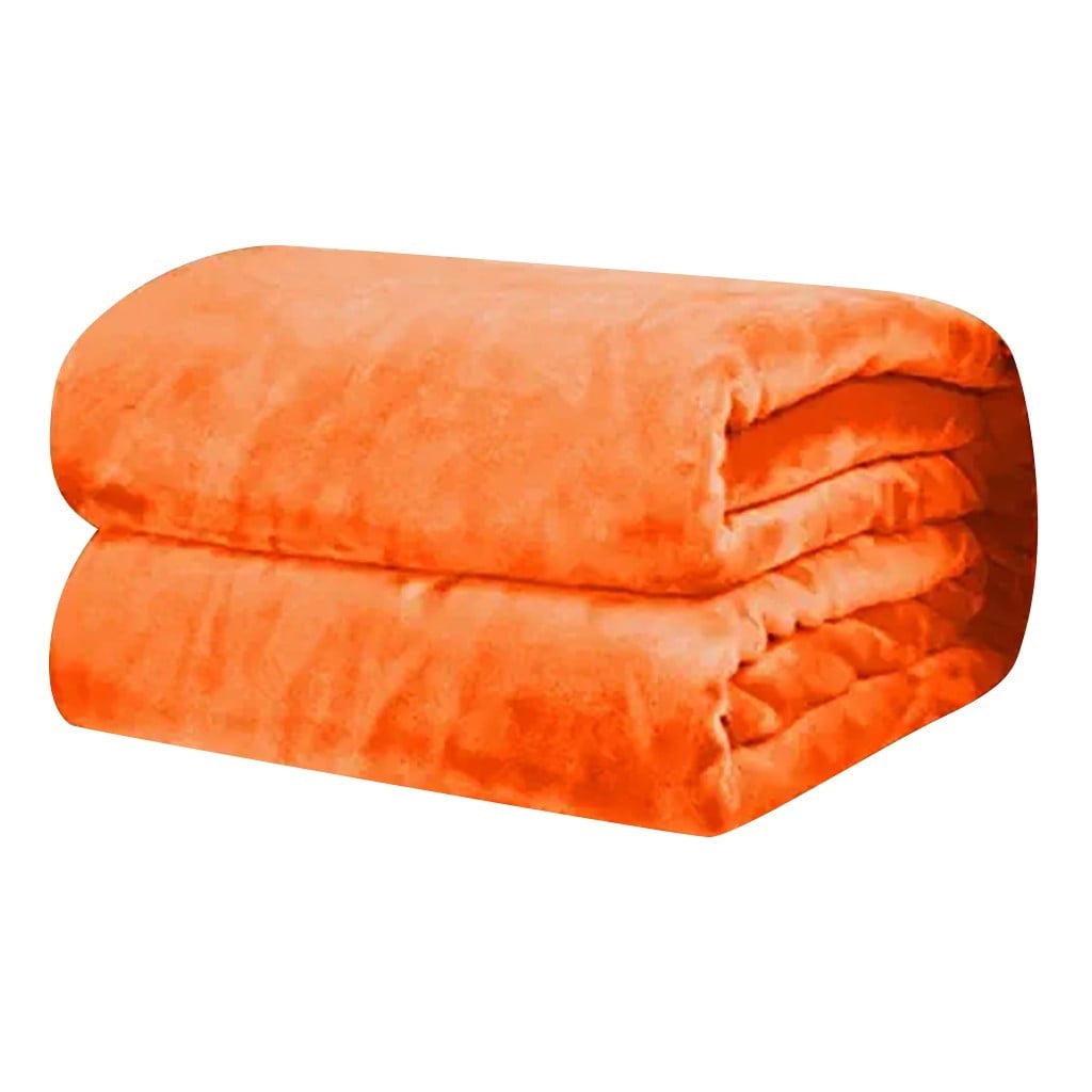 Herrnalise Sherpa Fleece Throw Blanket Thick Warm Soft For Sofabed Orange 275x196