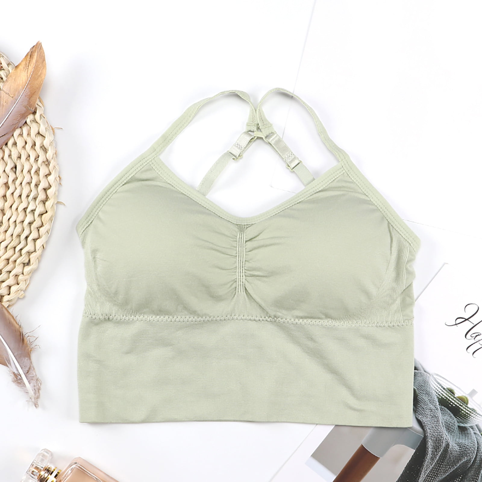 Herrnalise Sleeveless Fitness Workout Running Crop Tops Women's New Sling Girl Bra Without Steel ...