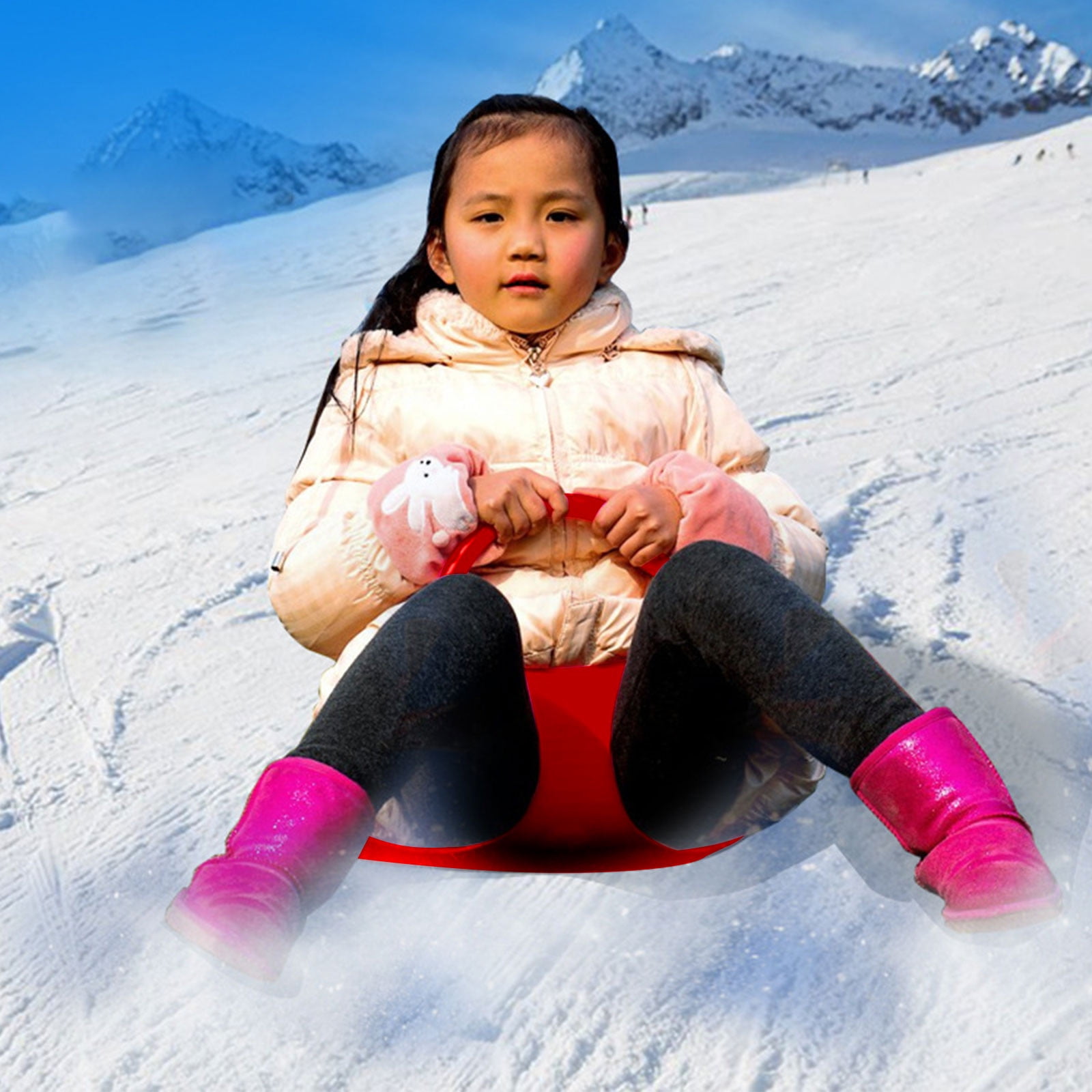 Herrnalise Snow Sled Board for Kids Outdoor Winter Plastic Skiing ...