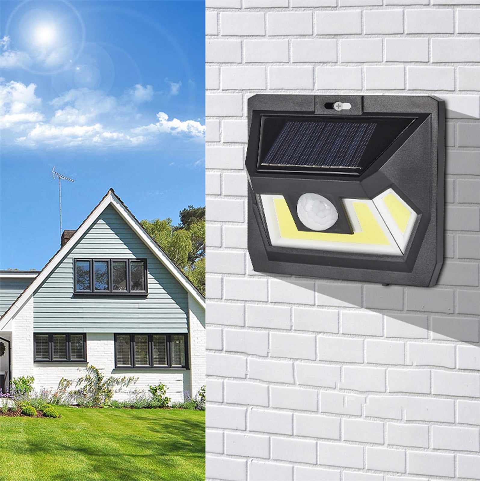 Herrnalise Solar Motion Sensor Lights Outdoor, 120° Wide Angle Lighting ...