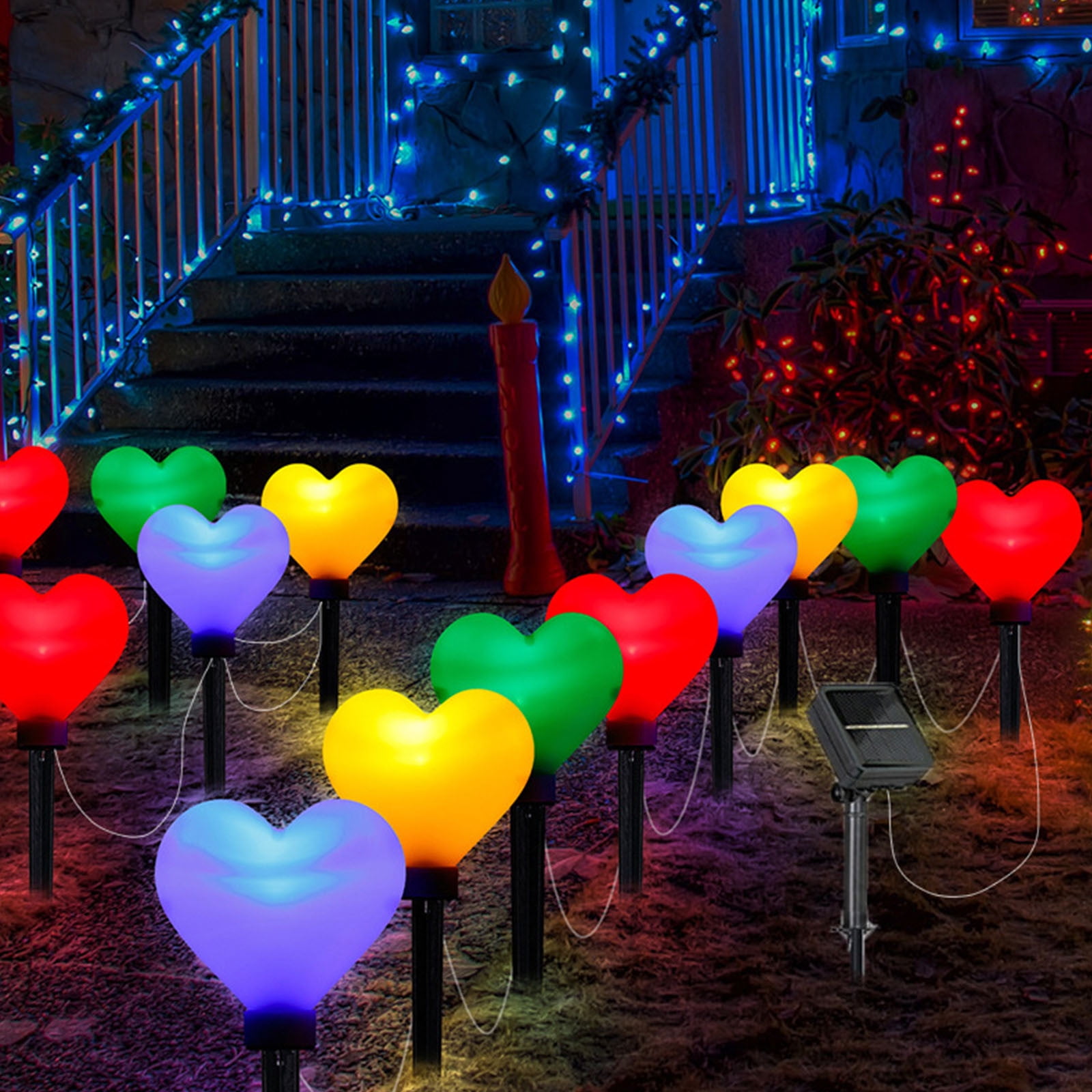 Herrnalise Solar Red Heart Stake Lights for Valentines Day Decor ...