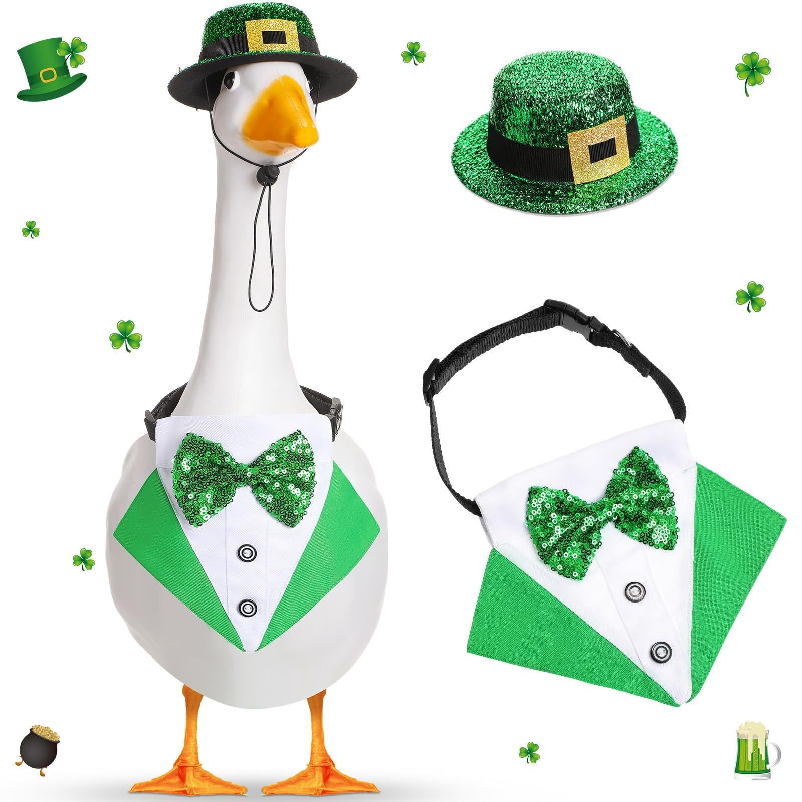 Herrnalise St. Patrick's Day Goose Outfit Porch Goose Clothes for 23 ...
