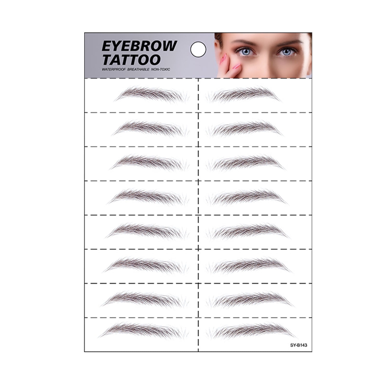 Herrnalise Semi-Permanent Fake Brow Tattoo, 8 Styles Waterproof Eyebrow ...
