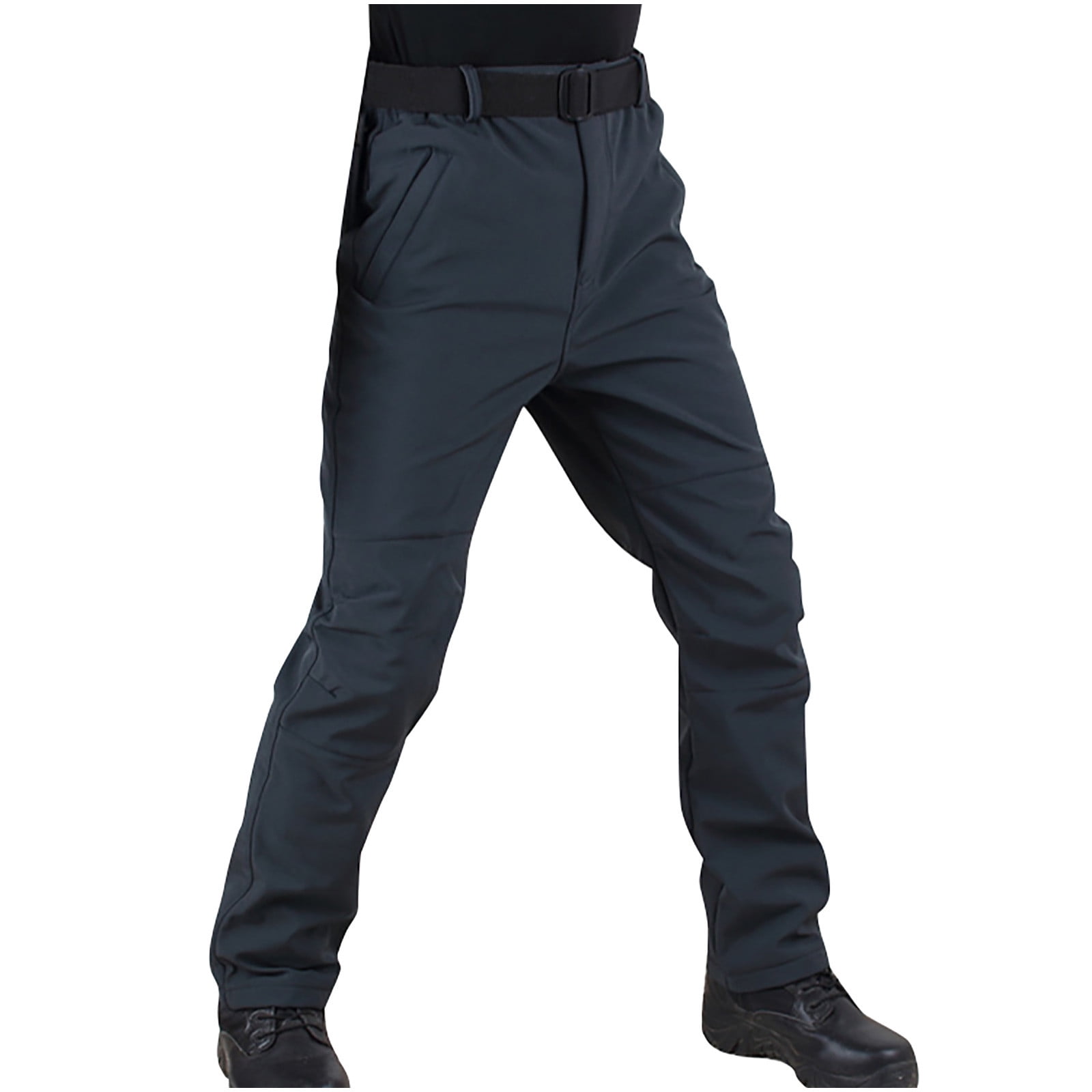 Herrnalise Thicken Mens Winter Fleece Lined Cargo Pant Windproof ...