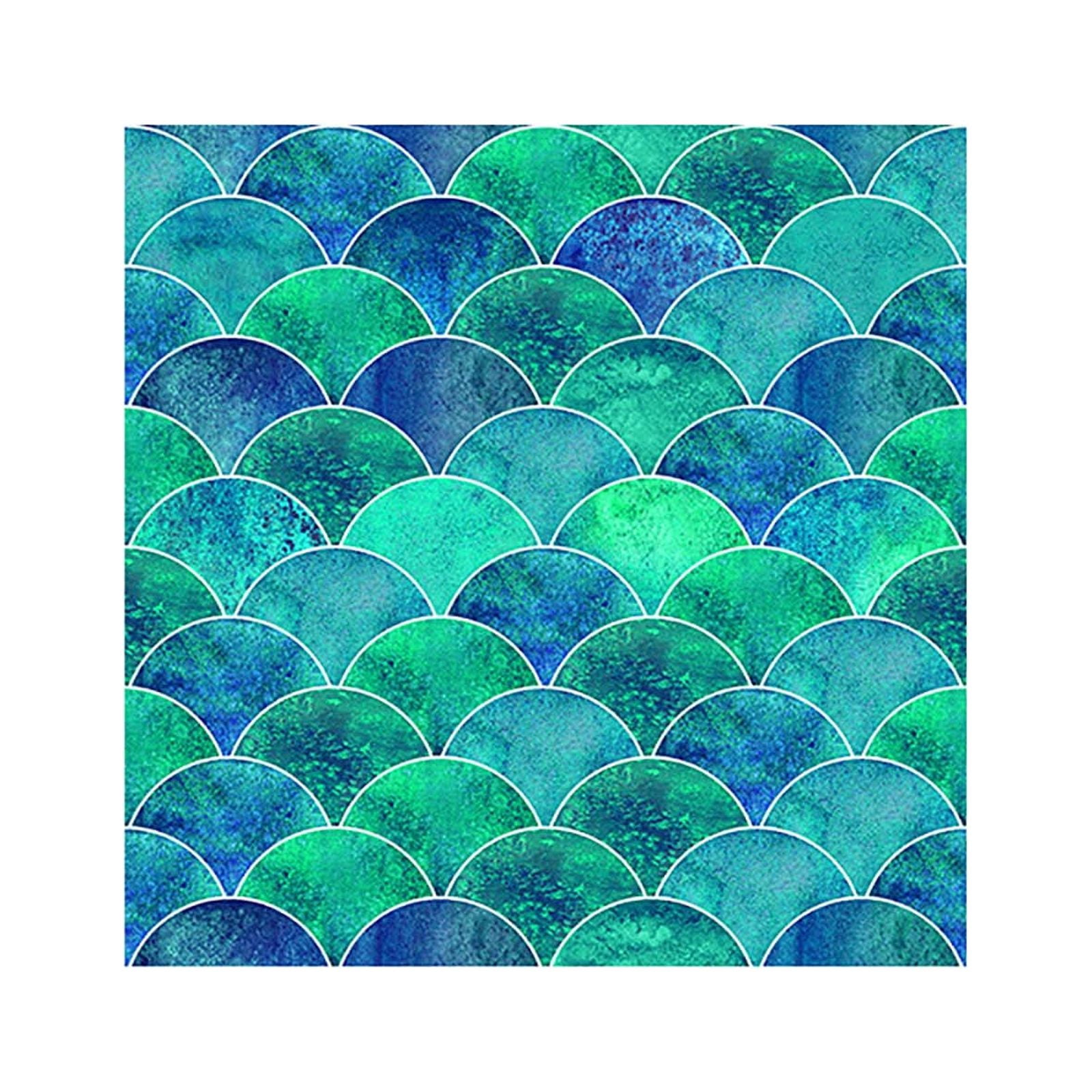 Herrnalise Tile Wall Decals Blue Hyun-chae Fish Scale Stickers DIY ...