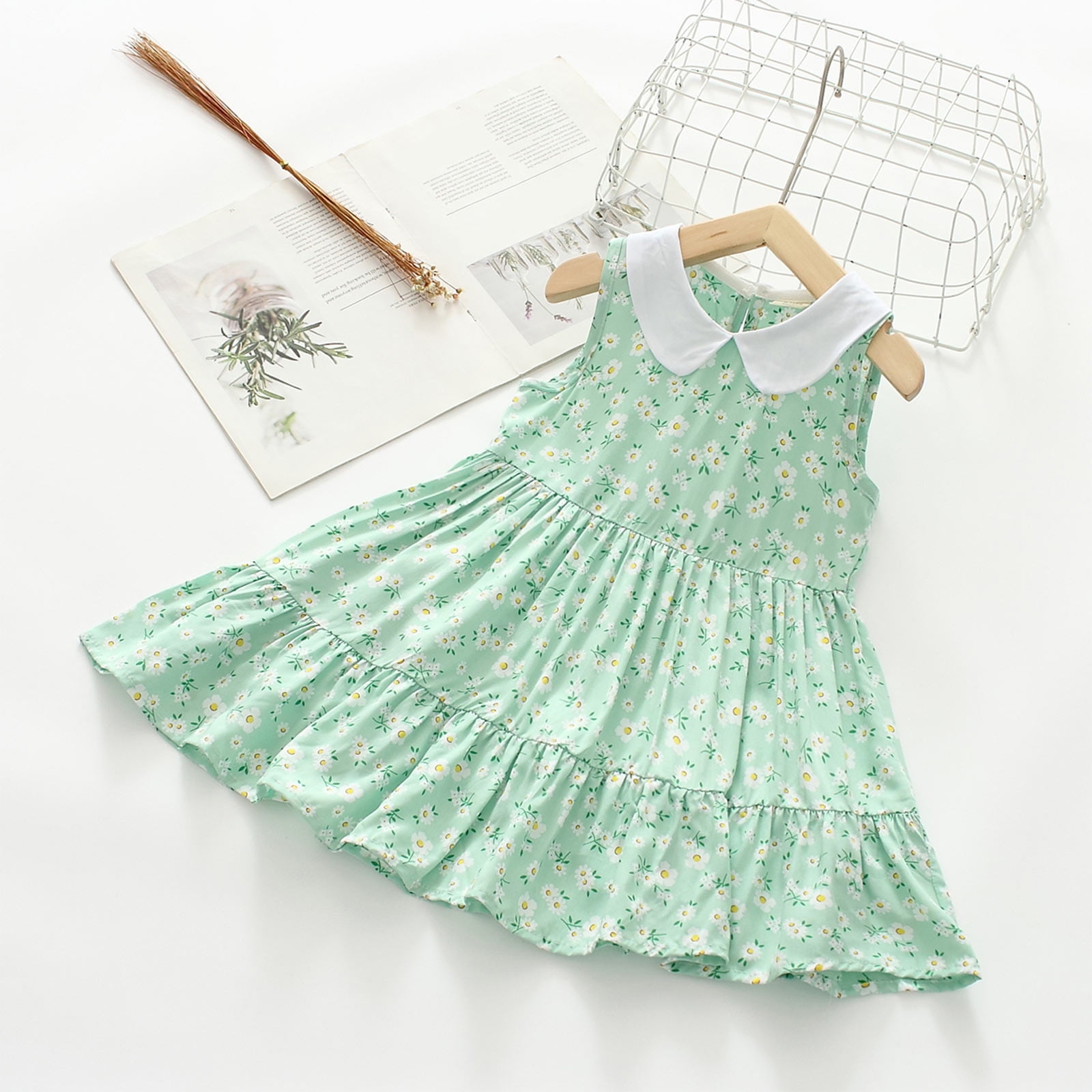 Herrnalise Toddler Baby Girl Floral Casual Dress Ruffle Sleeveless ...