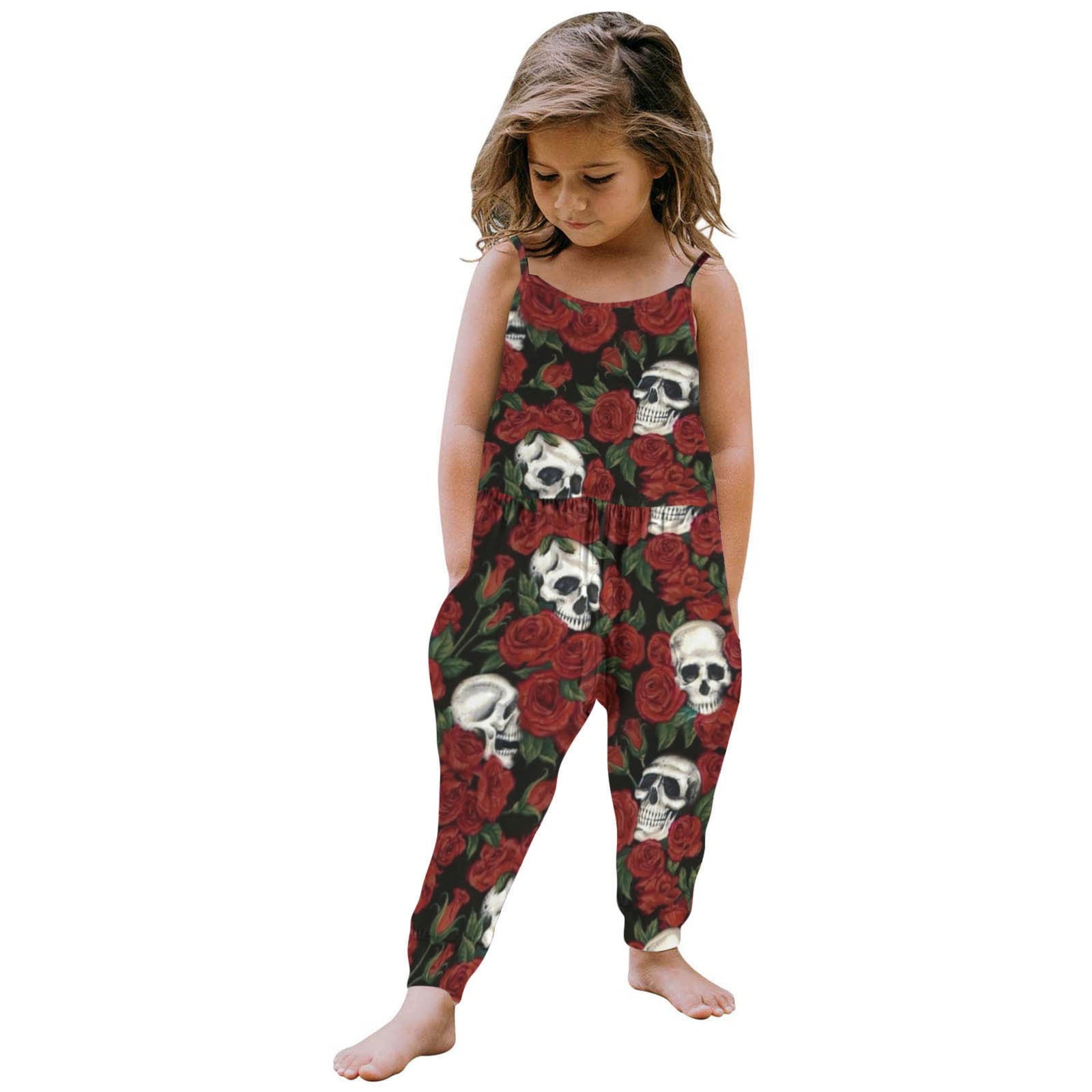 QISIWOLE Toddler Girl Bell Bottom Jumpsuit Romper Baby Floral One Piece ...