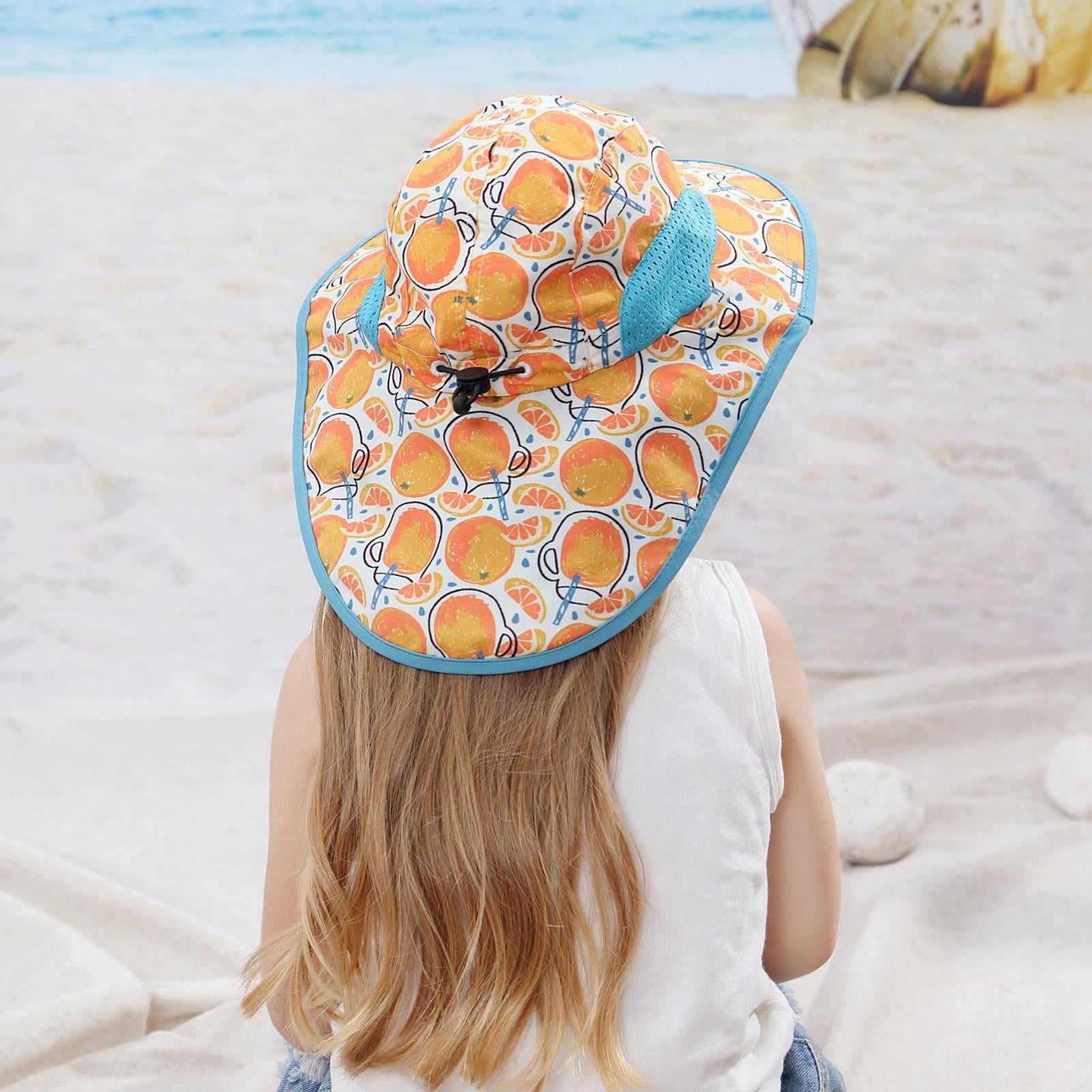 Herrnalise Toddler Kids Summer Hat Fruit Print Outdoor Children Neck ...
