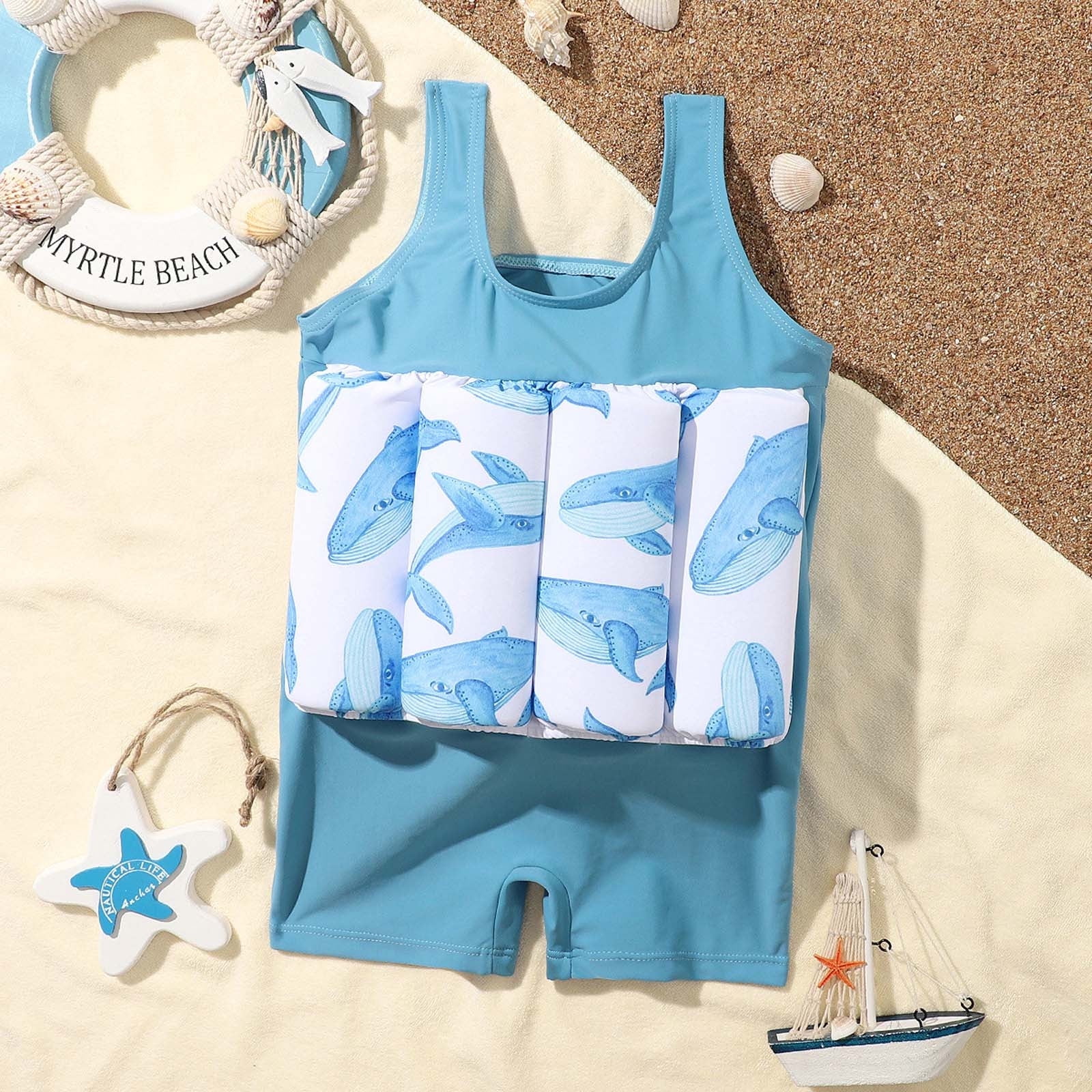 Herrnalise Toddler Swimsuit with Removable Buoyancy Summer Kids ...